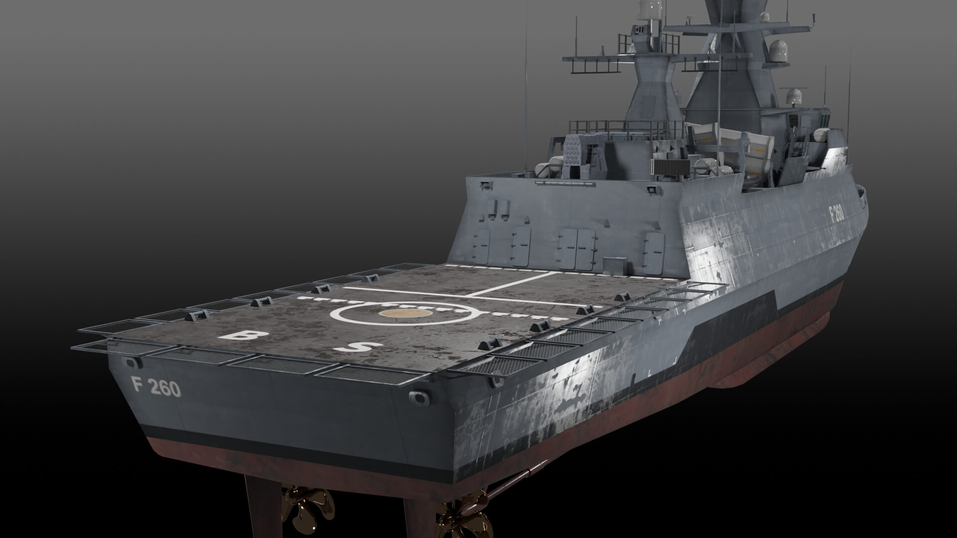 K130 Braunschweig Class Corvette Game Ready - 3D Model by ennuishao