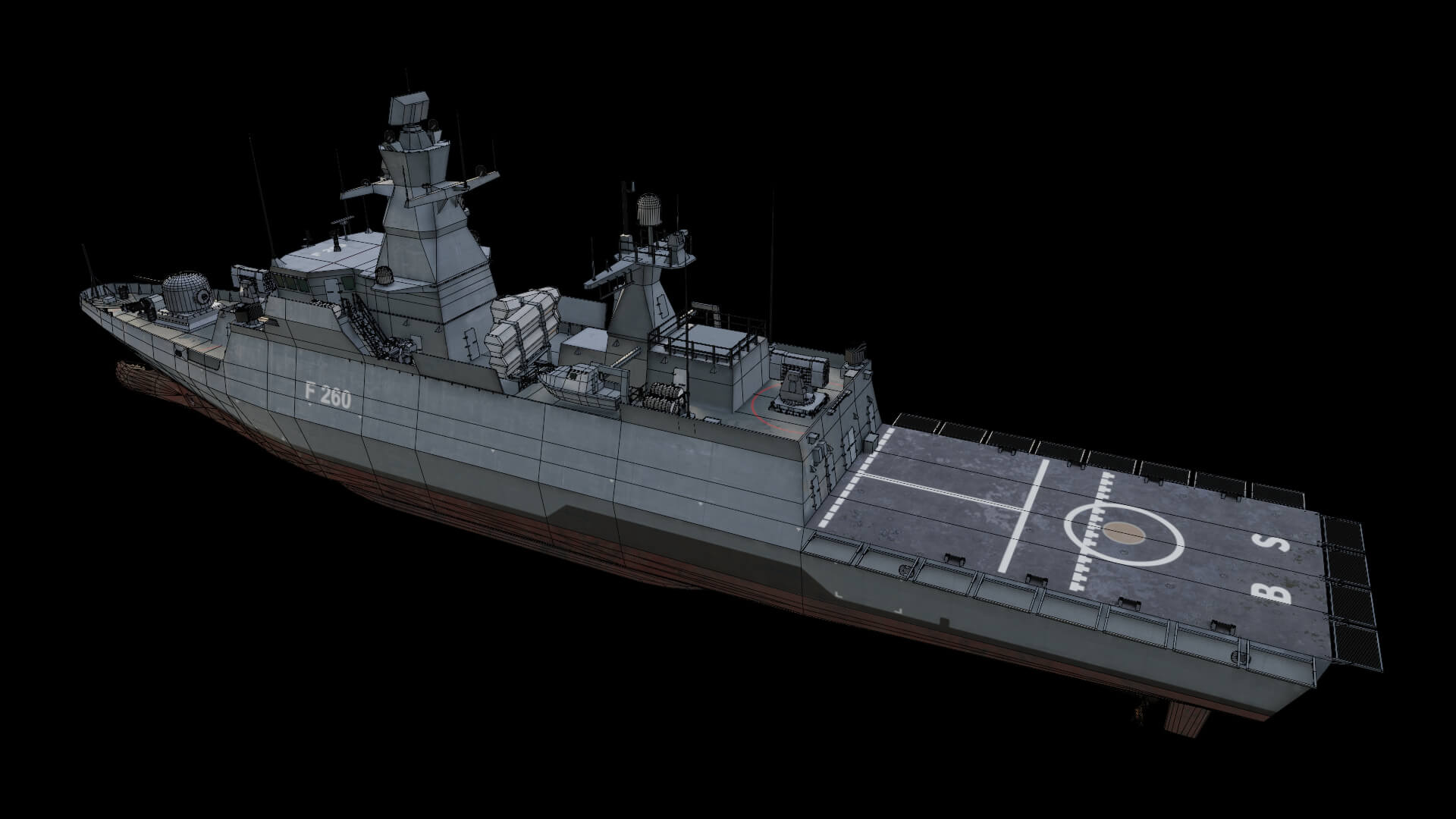 K130 Braunschweig Class Corvette Game Ready - 3D Model by ennuishao