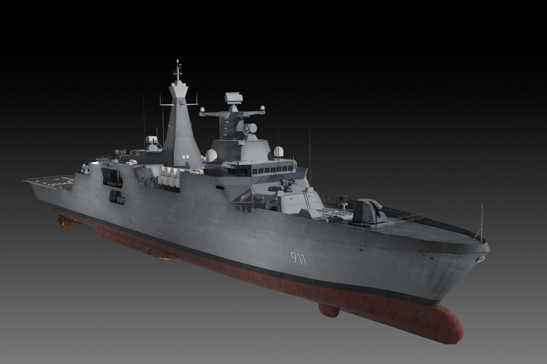 Meko A200 El Moudamir Class Frigate - 3D Model by ennuishao