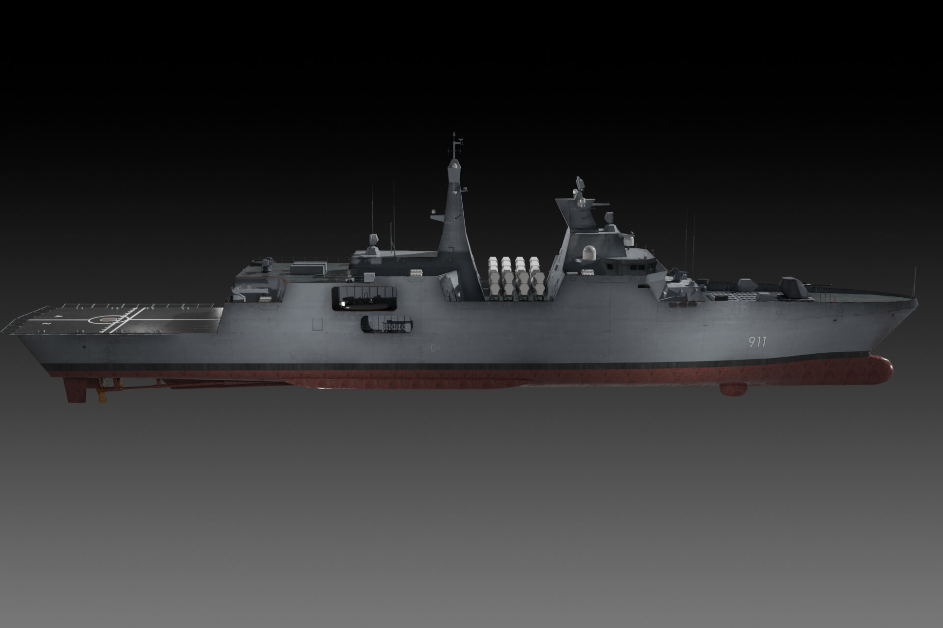 Meko A200 El Moudamir Class Frigate - 3D Model by ennuishao