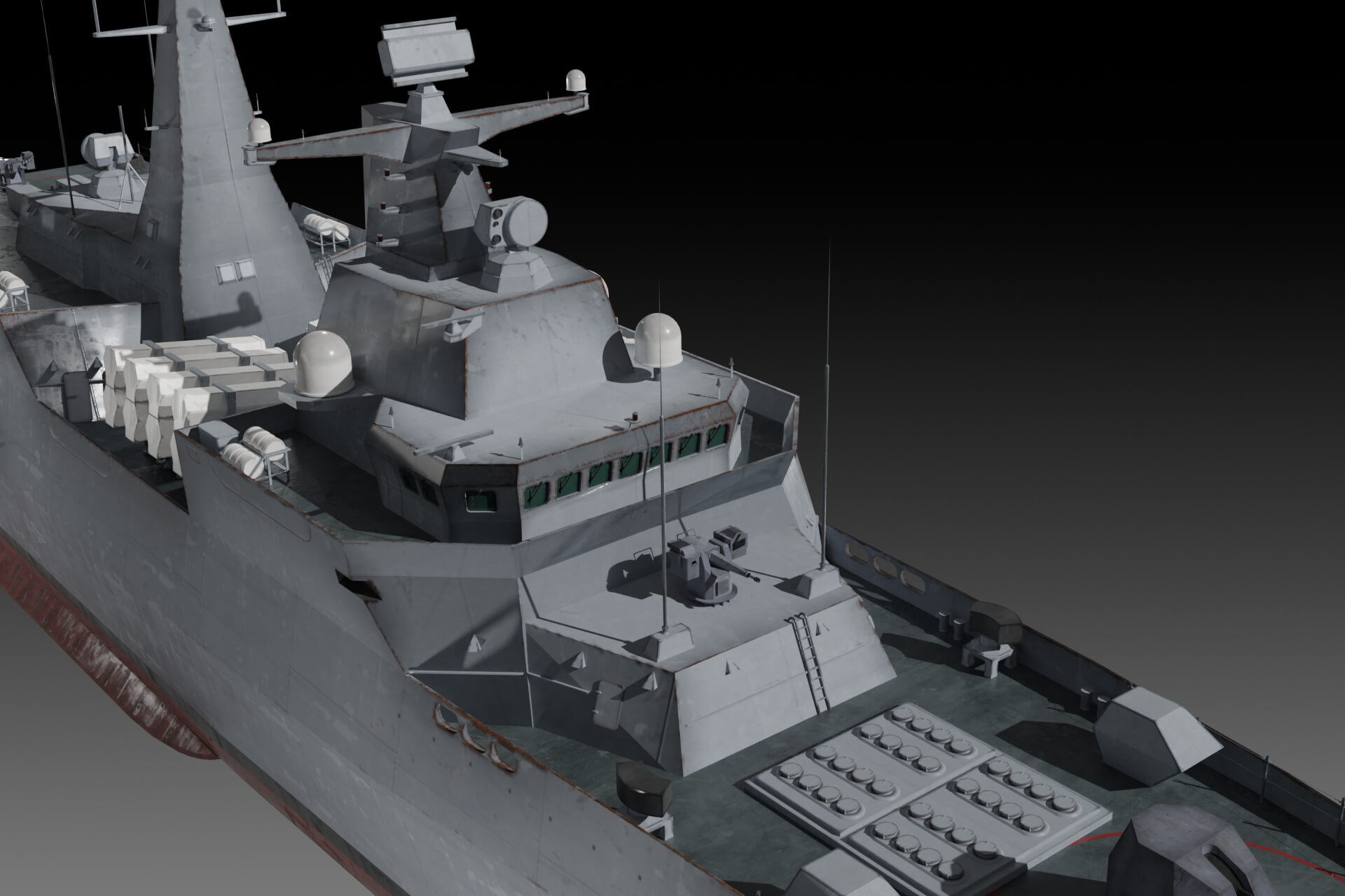 Meko A200 El Moudamir Class Frigate - 3D Model by ennuishao