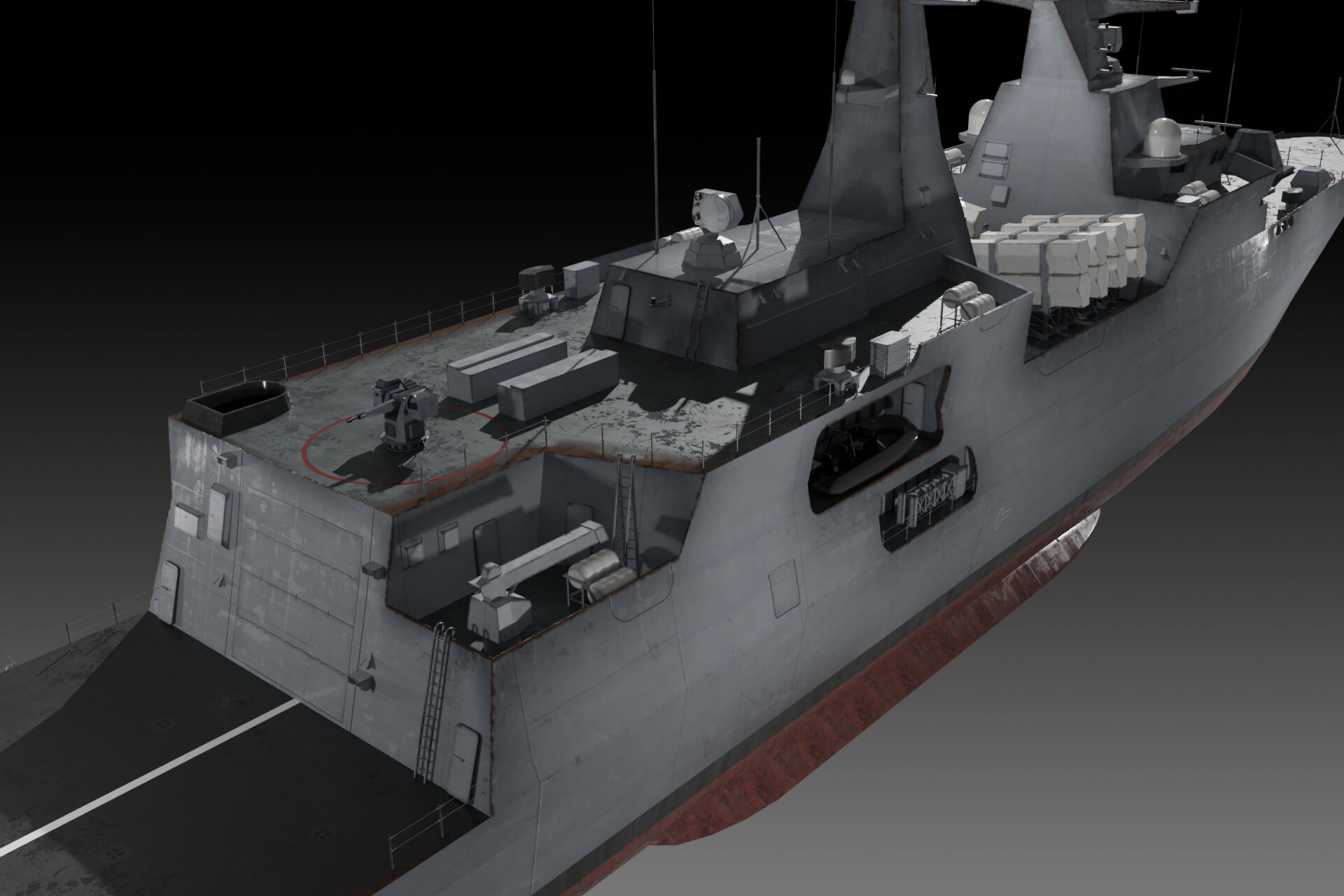 Meko A200 El Moudamir Class Frigate - 3D Model by ennuishao