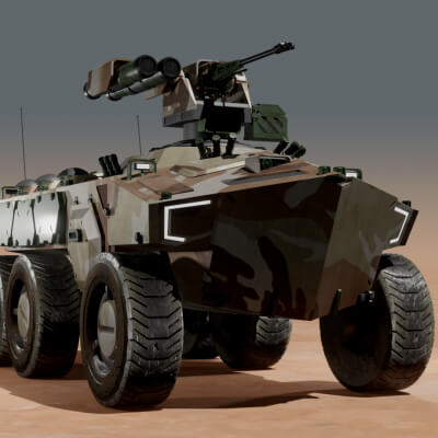 Sci-Fi APC Desert Camo 3D Model by ennuishao