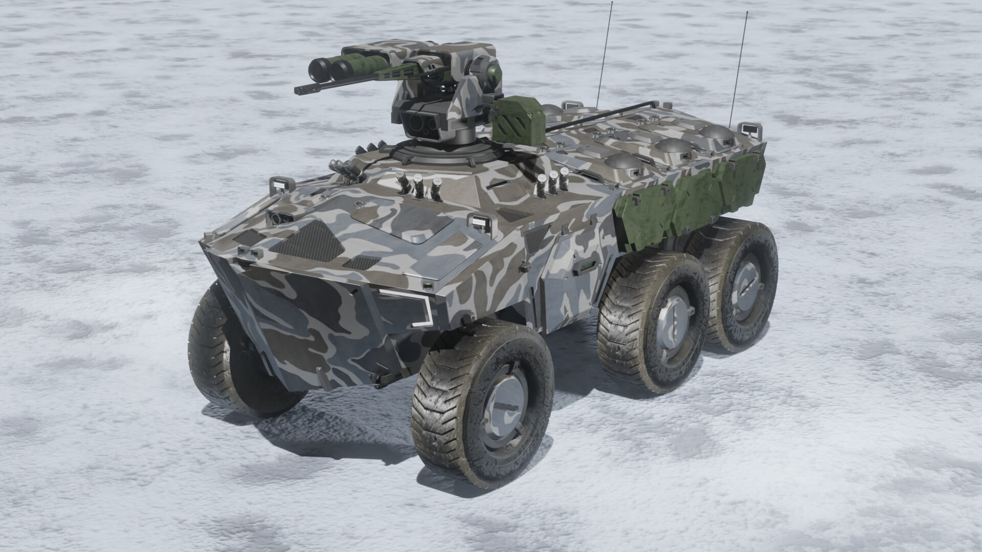 Sci-Fi APC Winter Camo 3D Model by ennuishao
