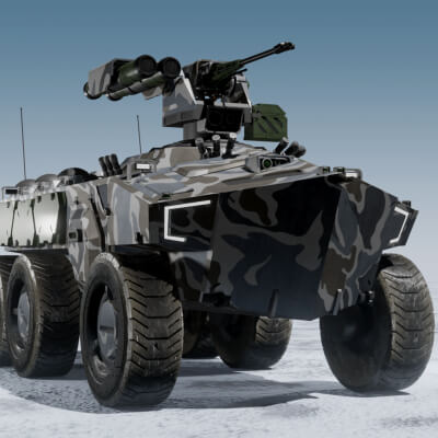 Sci-Fi APC Winter Camo 3D Model by ennuishao