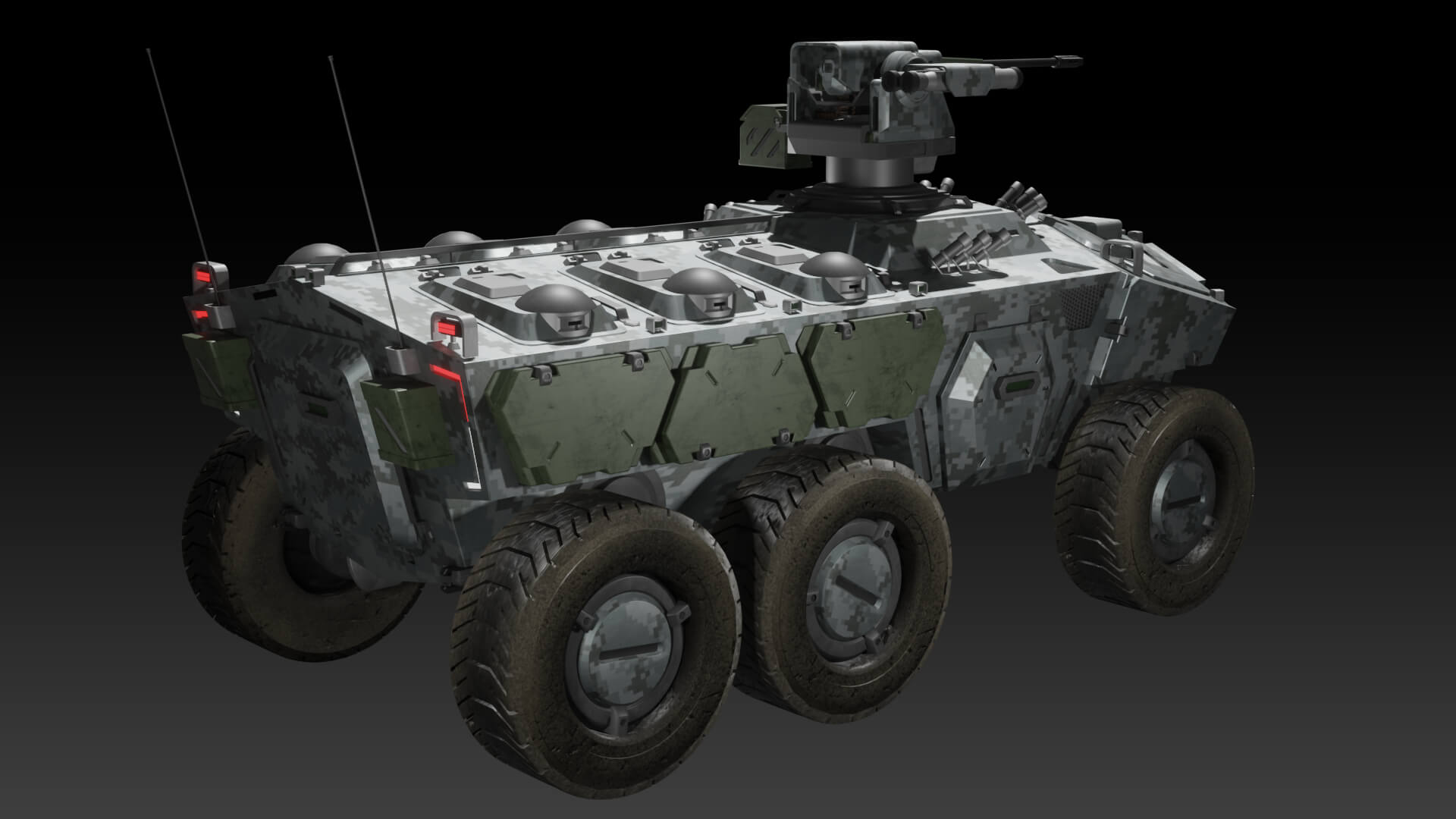 Sci-Fi Armored personal carrier 3D Model by ennuishao