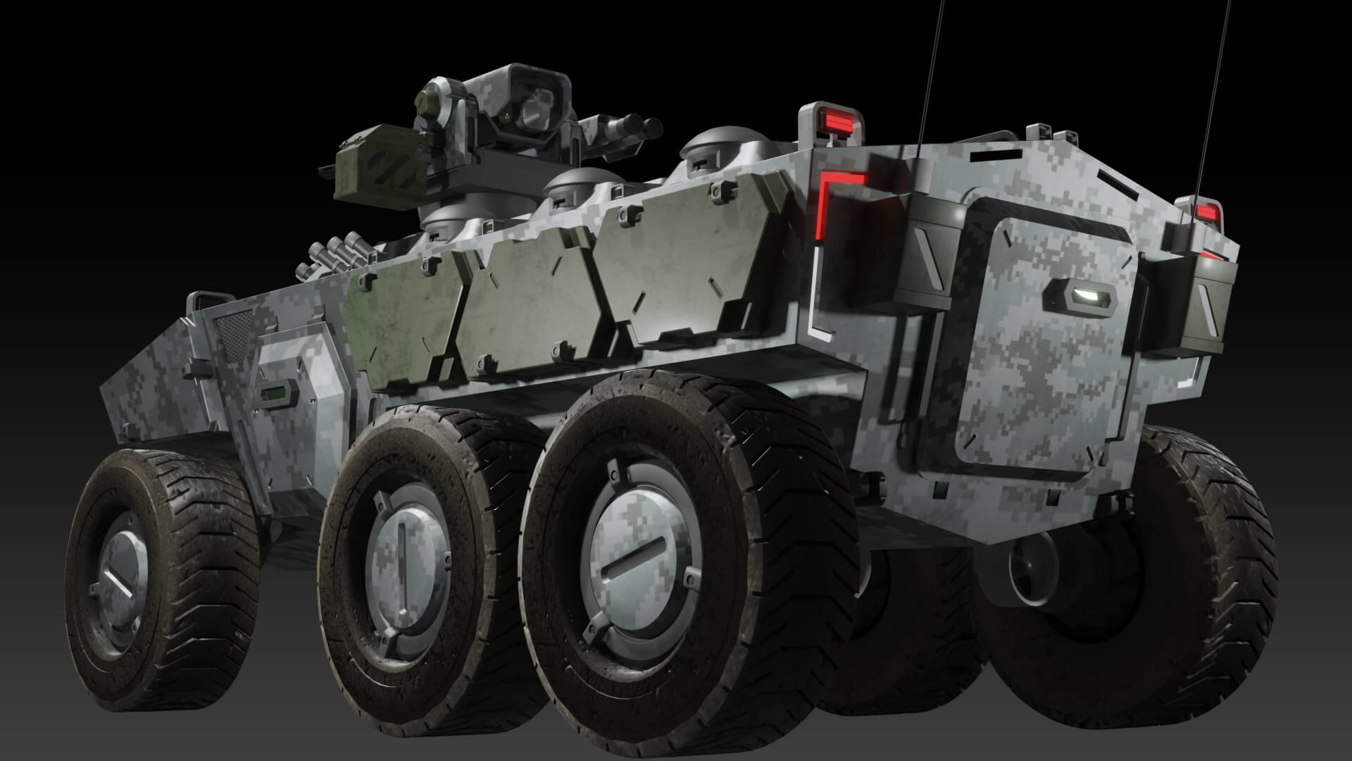 Sci-Fi Armored personal carrier 3D Model by ennuishao