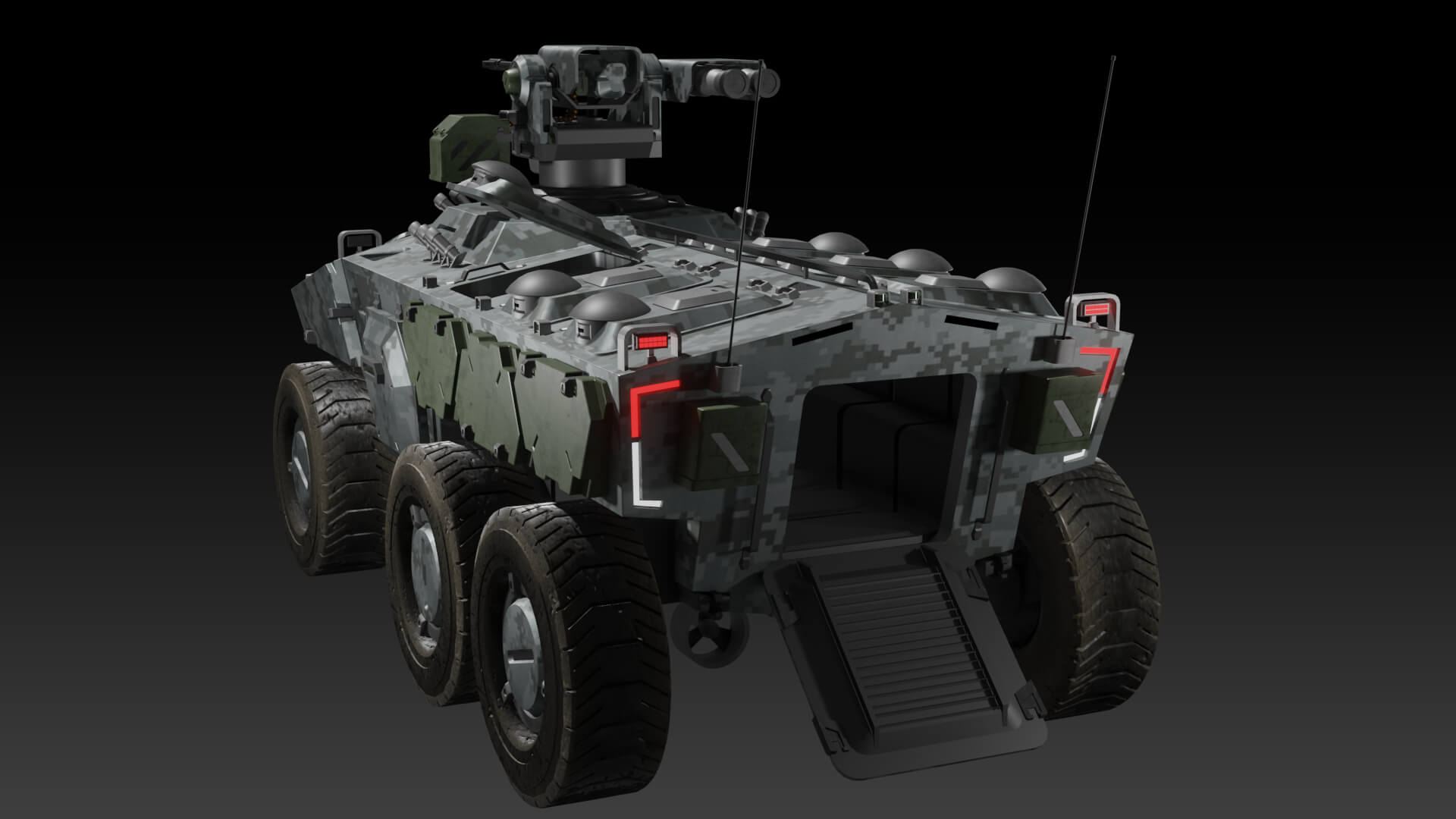 Sci-Fi Armored personal carrier 3D Model by ennuishao