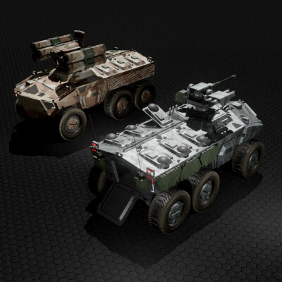 Sci-Fi Armored Personal Carrier Collection 3D Model by ennuishao
