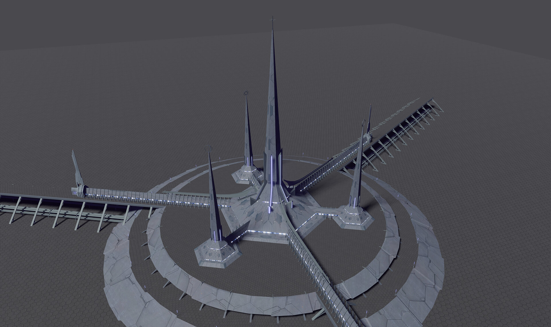 Sci-Fi Cathedral 3D Model by ennuishao