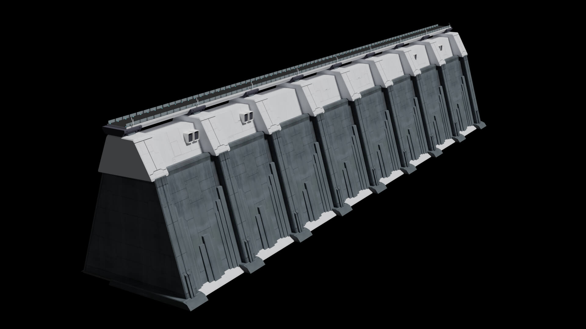 Sci-Fi Defense Wall 3D Model by ennuishao