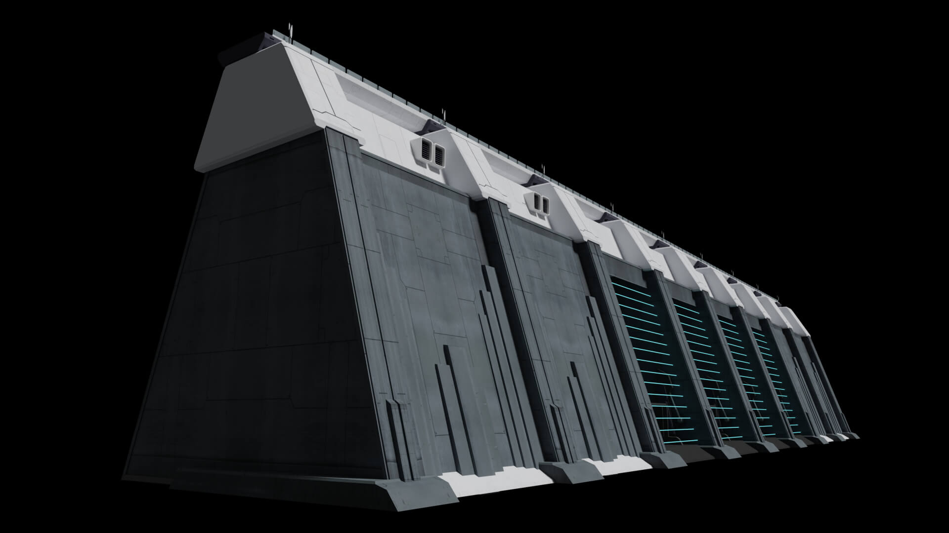 Sci-Fi Defense Wall 3D Model by ennuishao