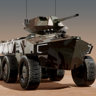 Sci-Fi Tank Destroyer Desert Camo 3D Model by ennuishao