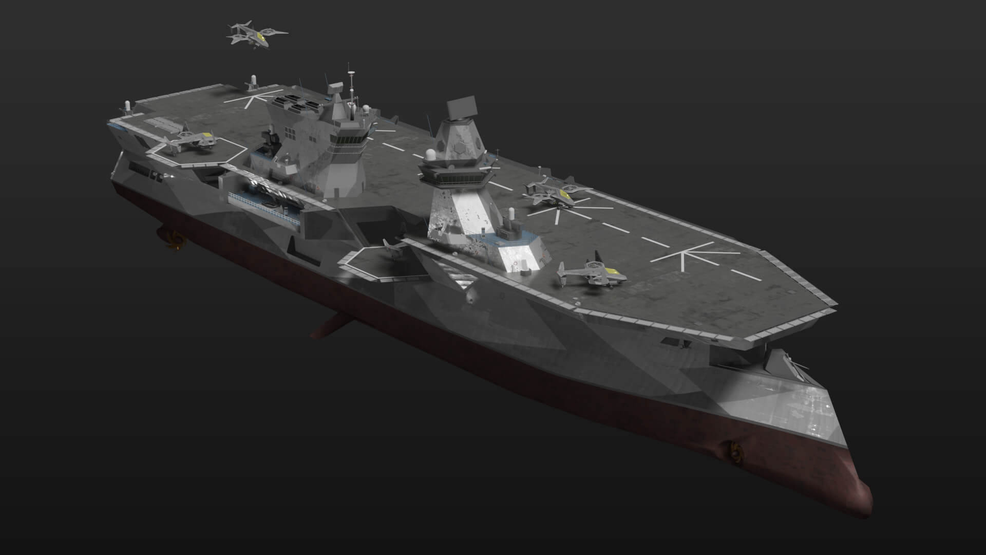 Sci-Fi Amphibious Assault Ship 3D Model by ennuishao