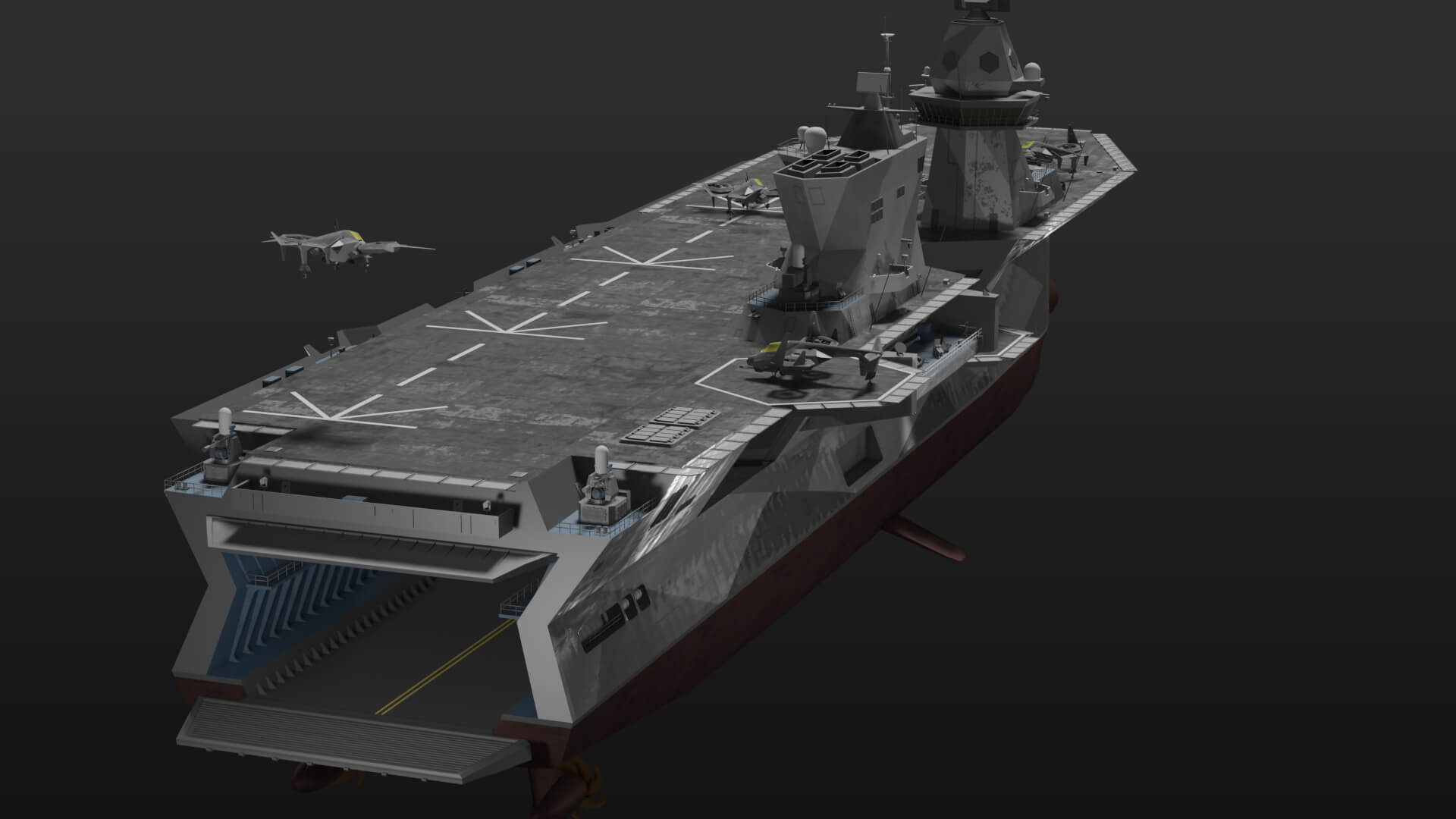 Sci-Fi Amphibious Assault Ship 3D Model by ennuishao