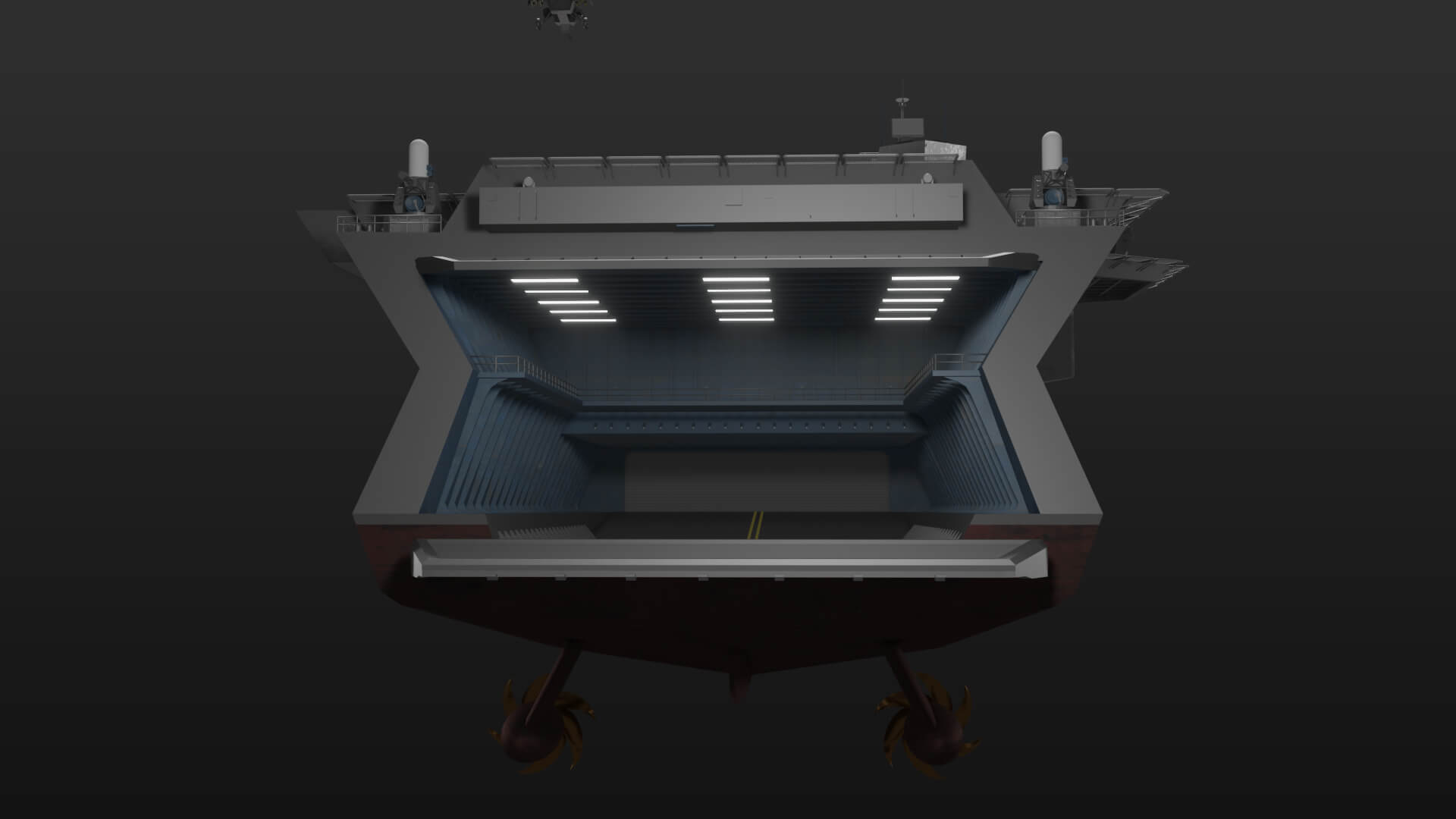 Sci-Fi Amphibious Assault Ship 3D Model by ennuishao