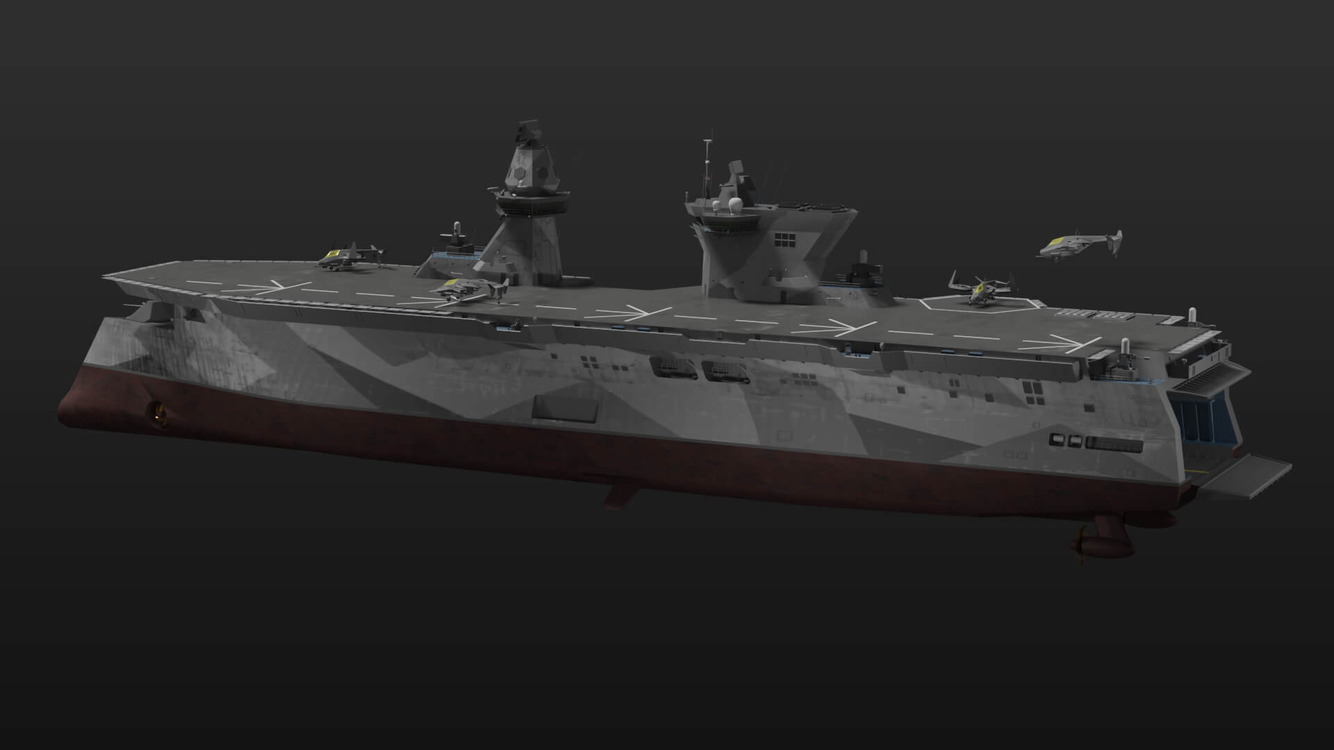 Sci-Fi Amphibious Assault Ship 3D Model by ennuishao