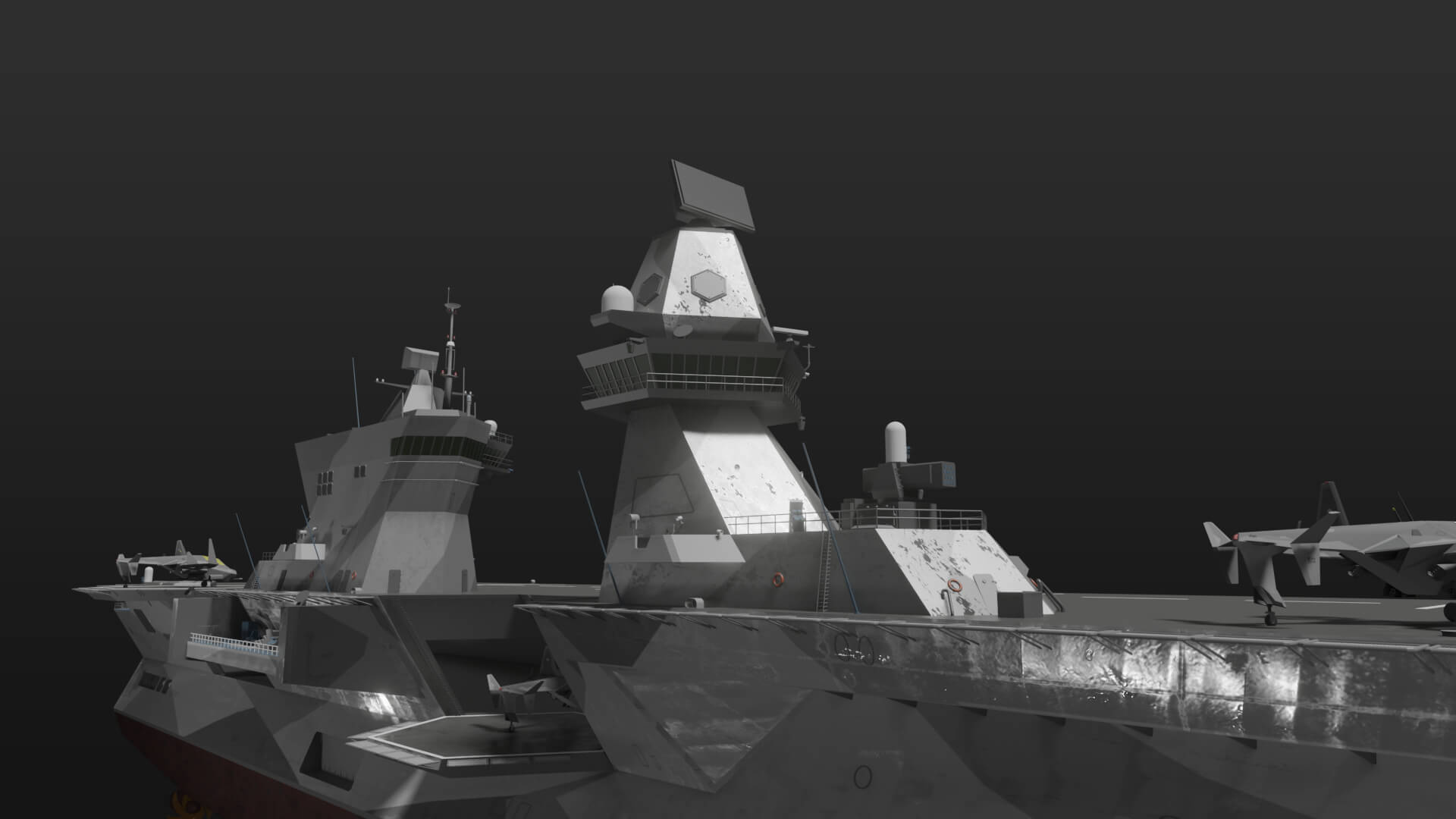 Sci-Fi Amphibious Assault Ship 3D Model by ennuishao