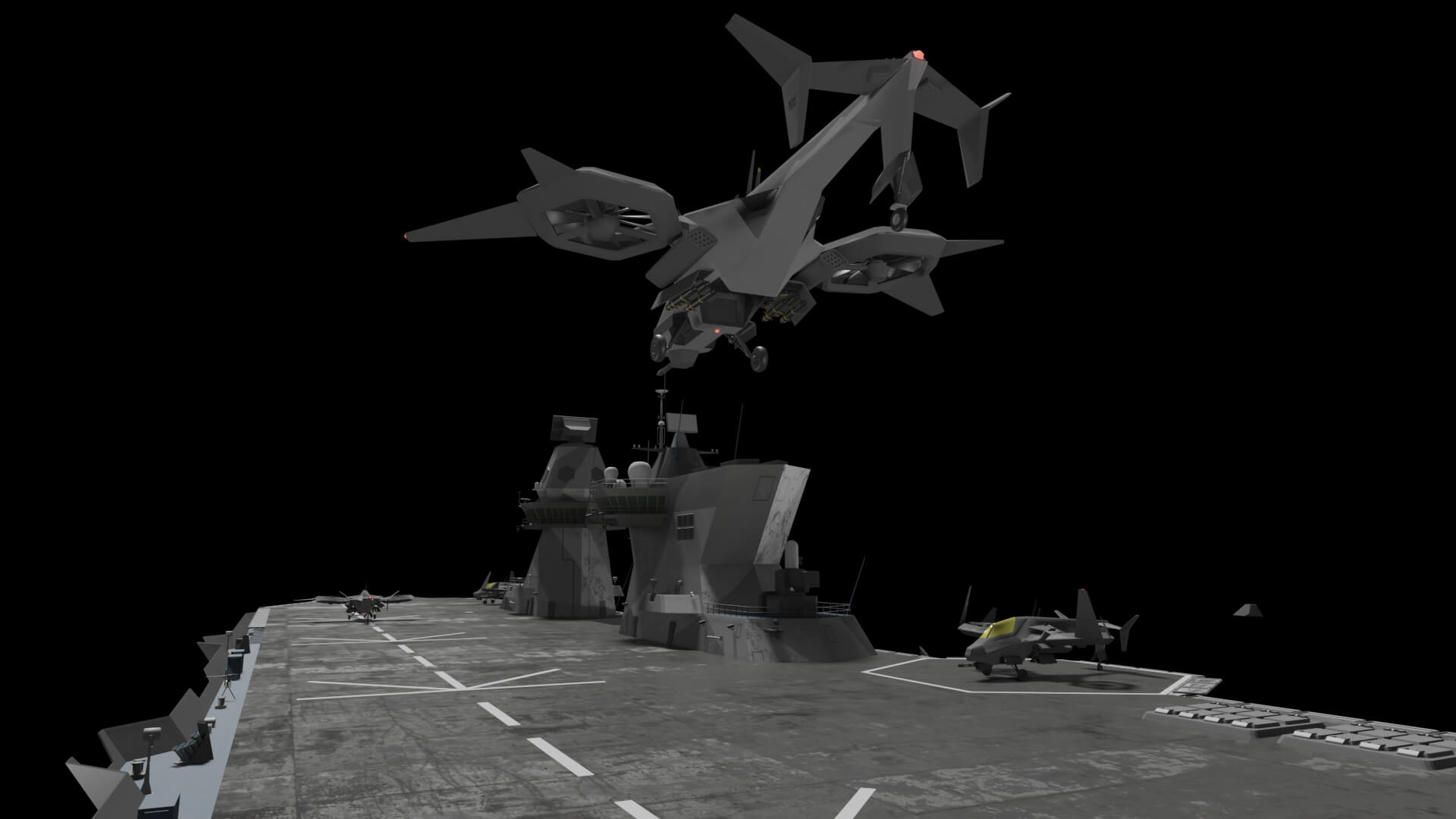 Sci-Fi Amphibious Assault Ship 3D Model by ennuishao