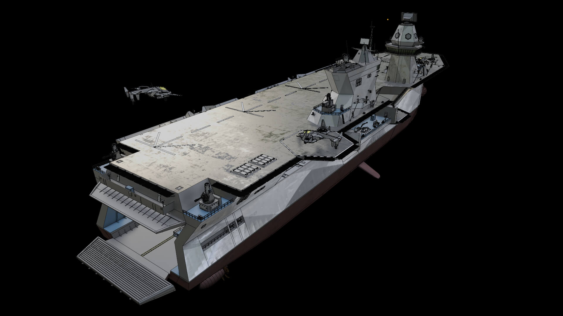 Sci-Fi Amphibious Assault Ship 3D Model by ennuishao