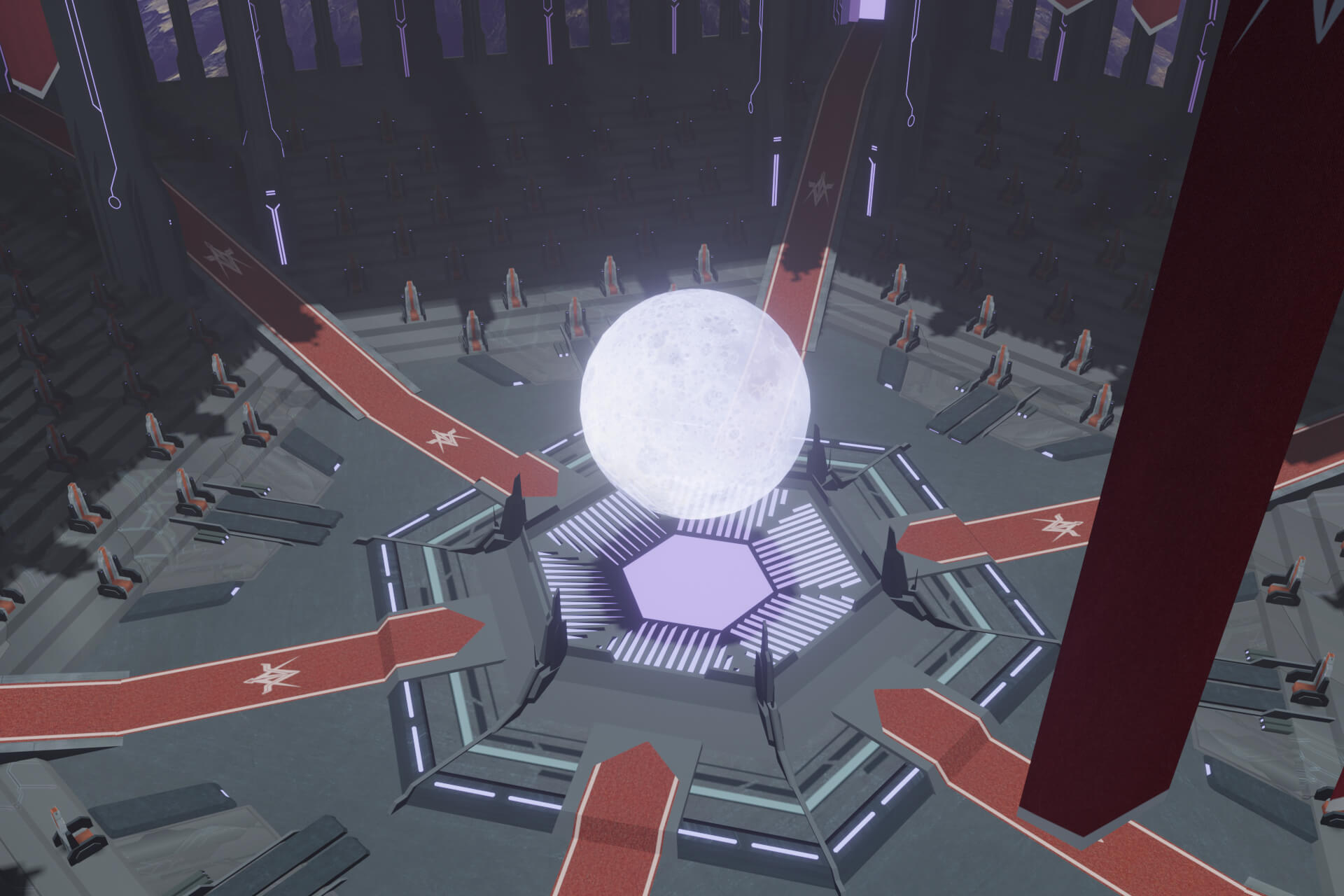 Sci-Fi Parliament Hall 3D Model by ennuishao