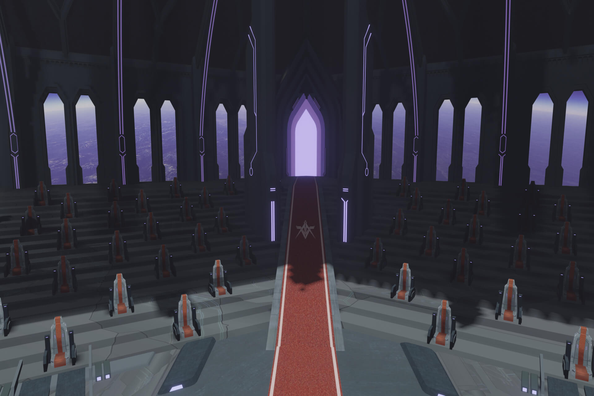 Sci-Fi Parliament Hall 3D Model by ennuishao