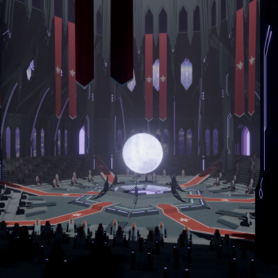 Sci-Fi Parliament Hall 3D Model by ennuishao