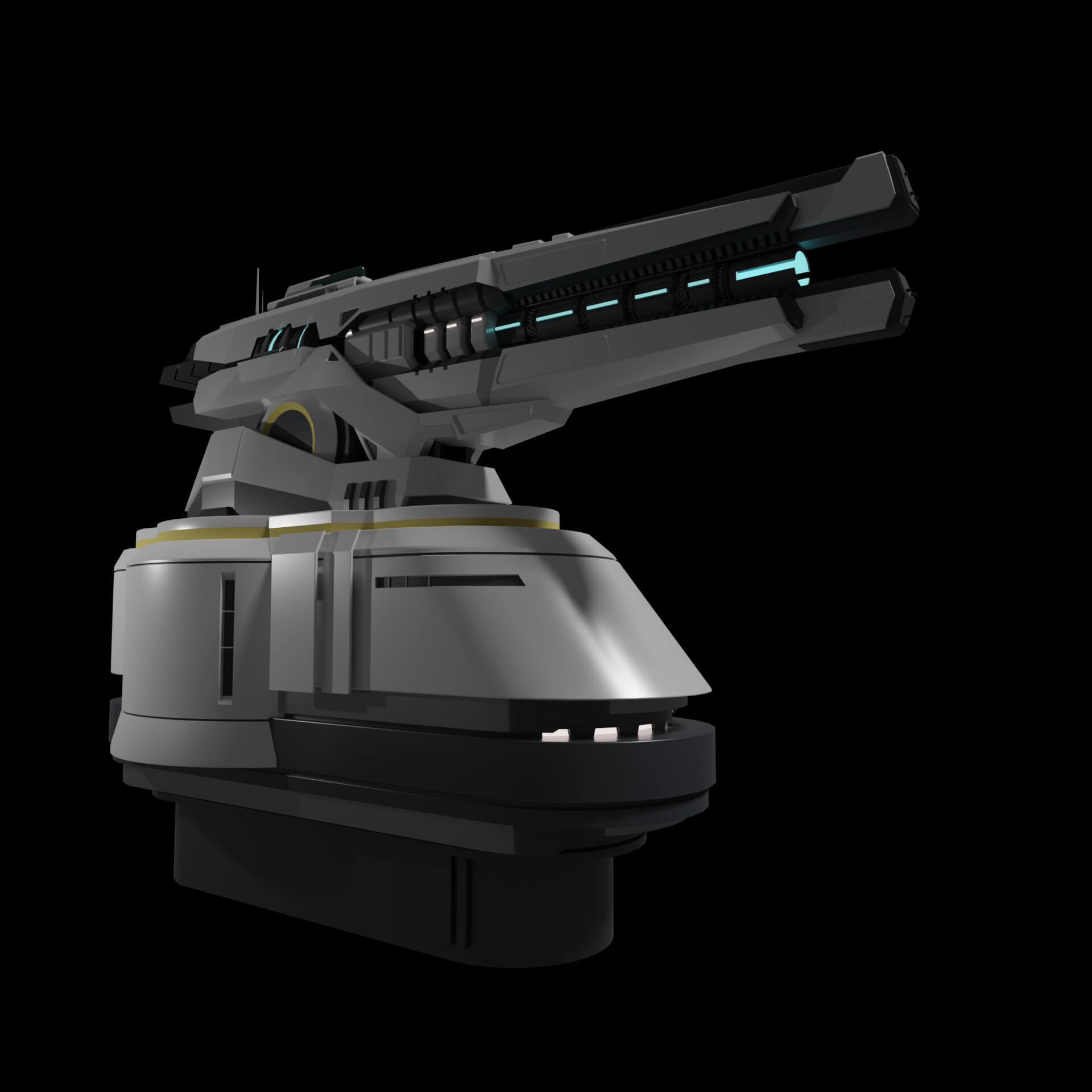 Sci-Fi Particle Cannon 3D Model by ennuishao