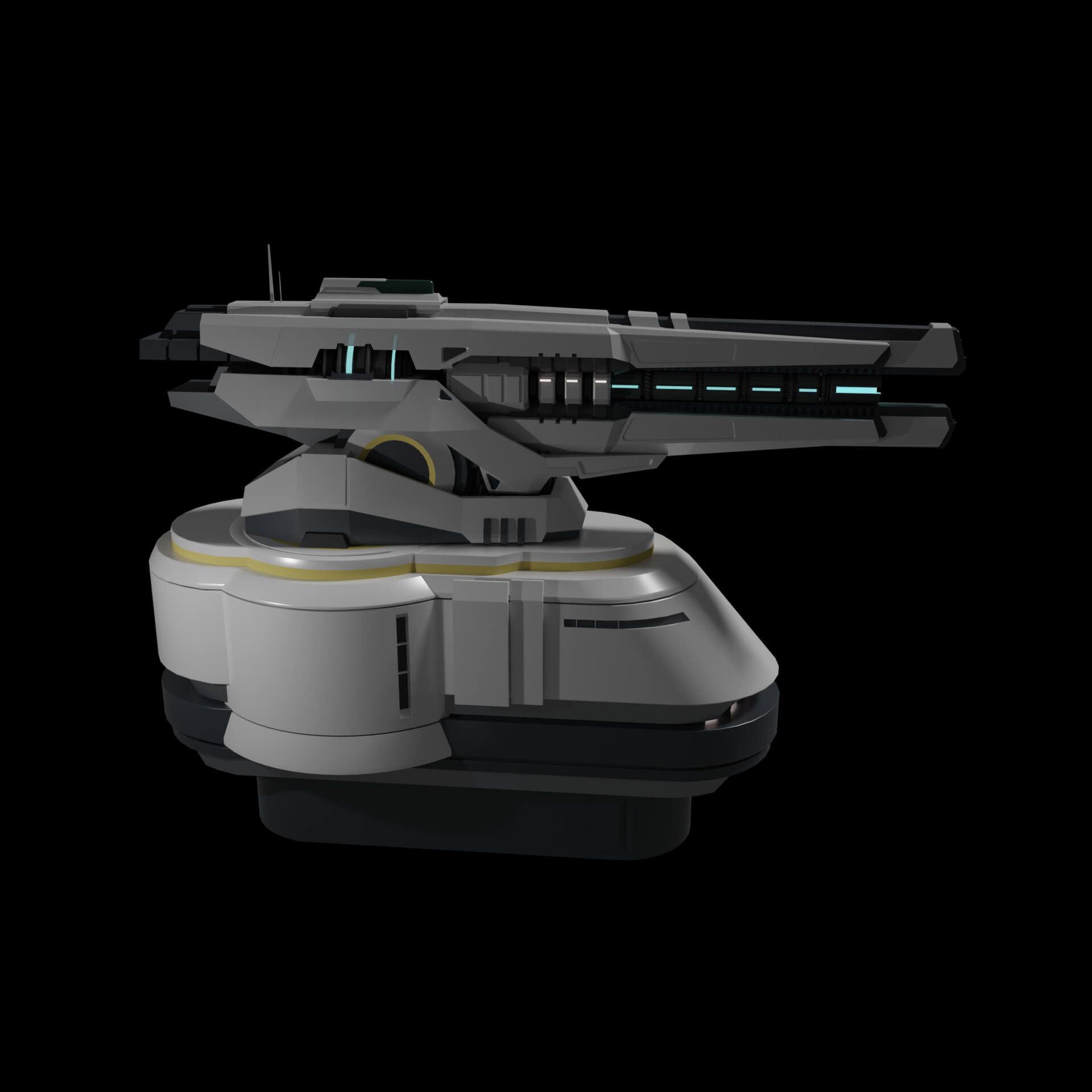 Sci-Fi Particle Cannon 3D Model by ennuishao