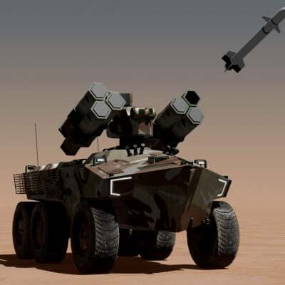 Sci-Fi SAM Launcher Desert Camo 3D Model by ennuishao