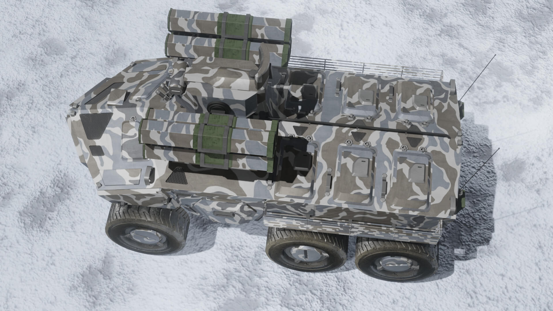 Sci-Fi SAM Launcher Winter Camo 3D Model by ennuishao