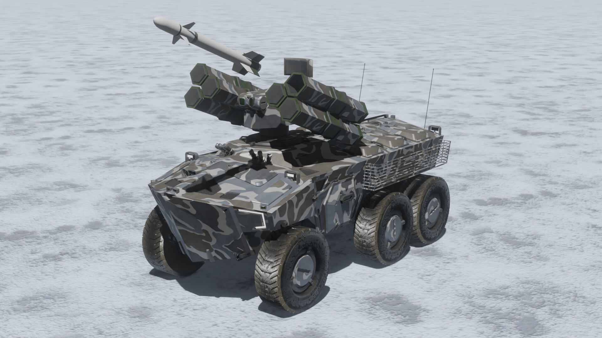 Sci-Fi SAM Launcher Winter Camo 3D Model by ennuishao
