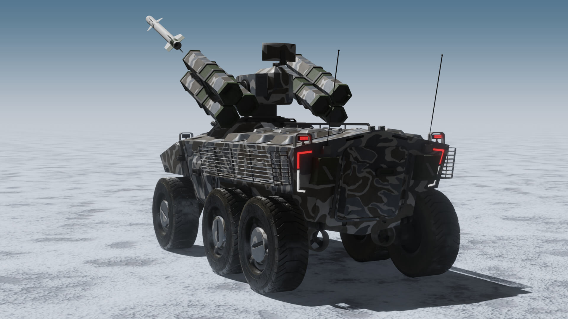 Sci-Fi SAM Launcher Winter Camo 3D Model by ennuishao