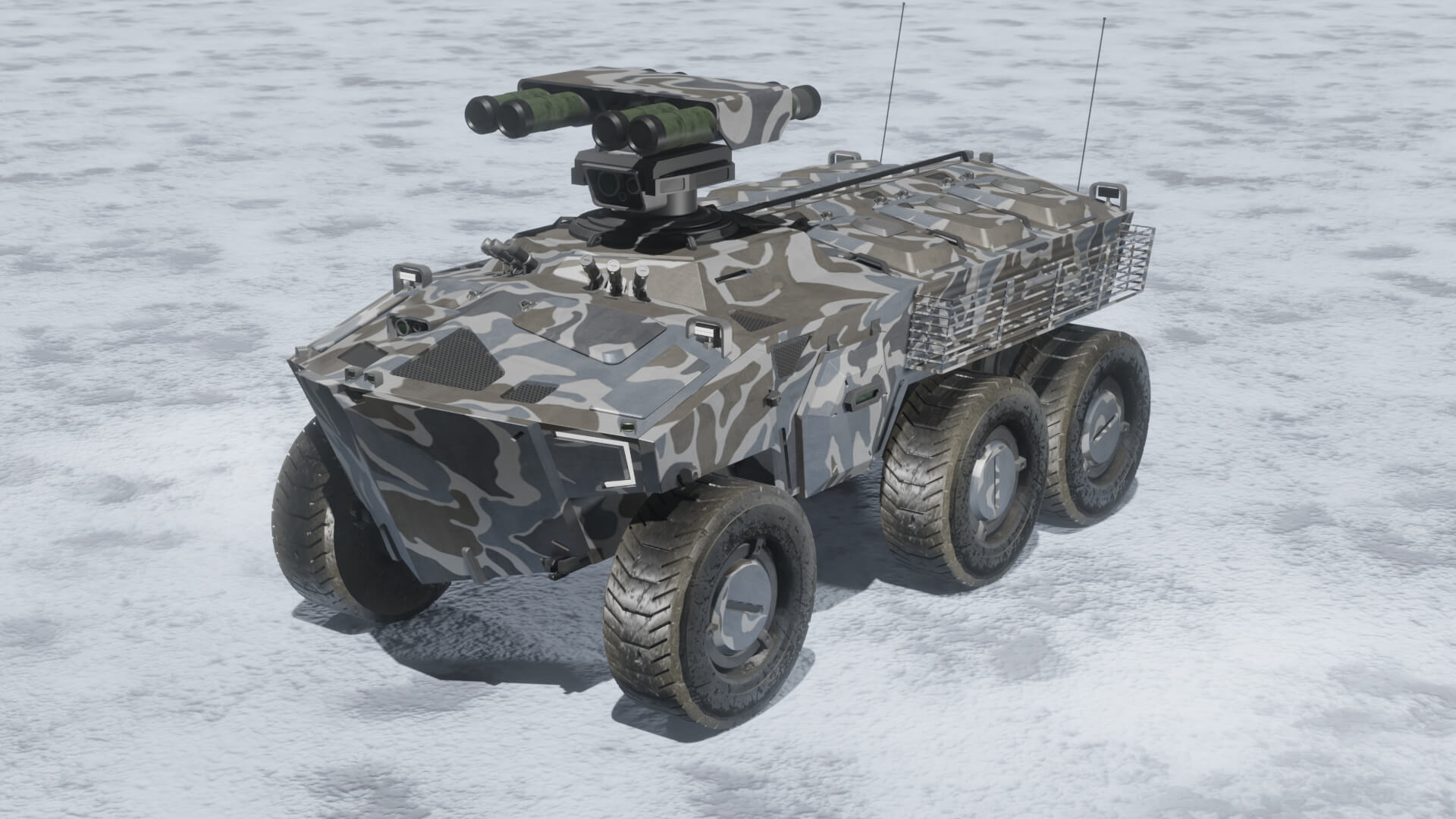 Sci-Fi Tank Destroyer Winter Camo 3D Model by ennuishao