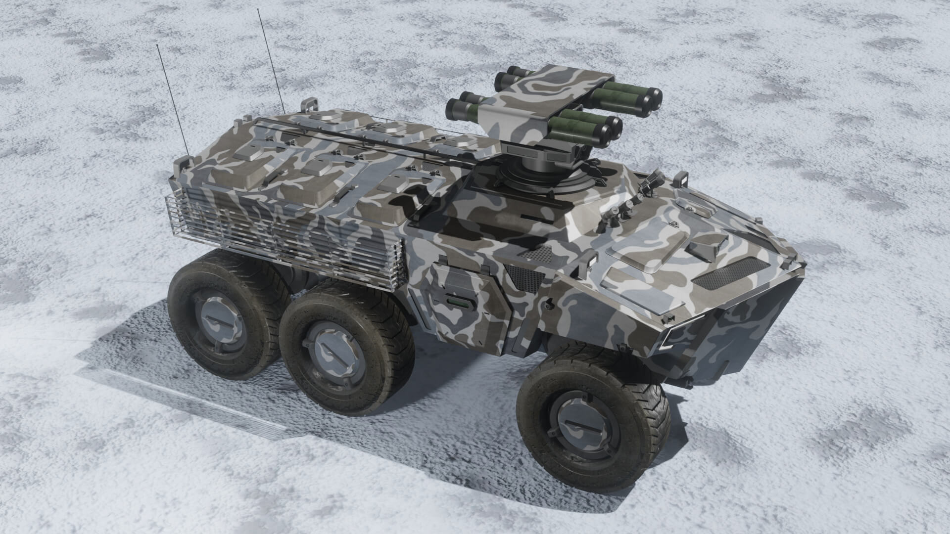 Sci-Fi Tank Destroyer Winter Camo 3D Model by ennuishao
