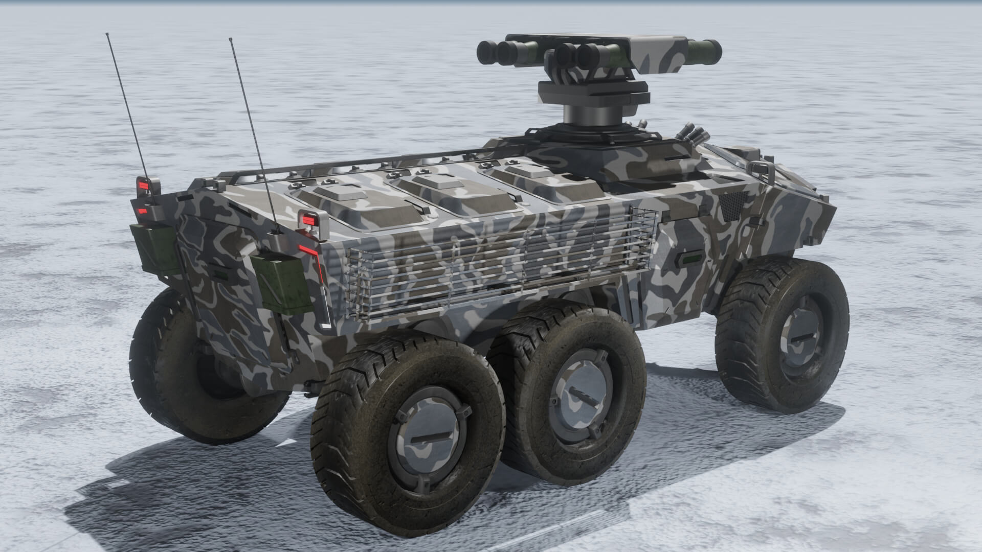 Sci-Fi Tank Destroyer Winter Camo 3D Model by ennuishao