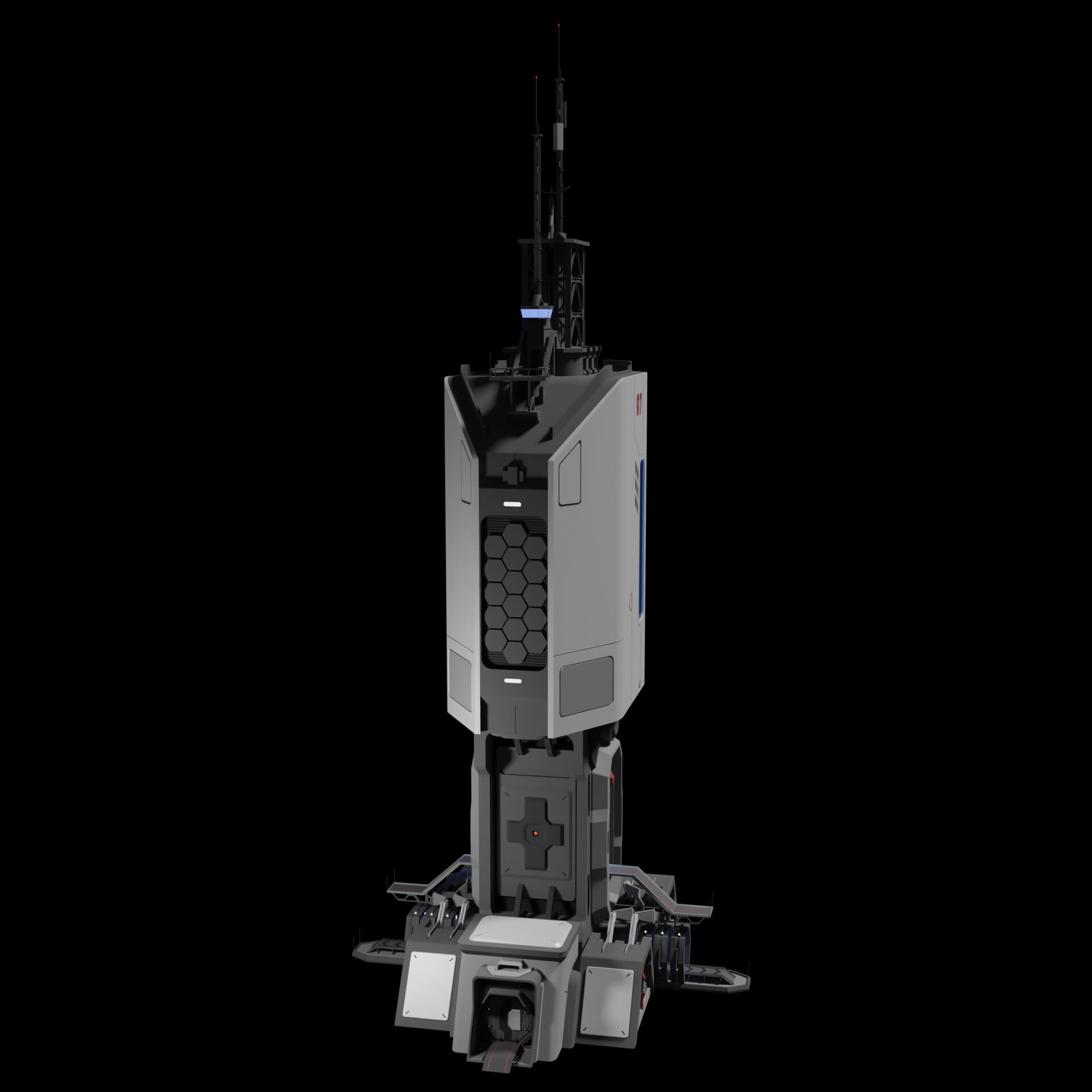 Sci-Fi Tower Building 3D Model by ennuishao