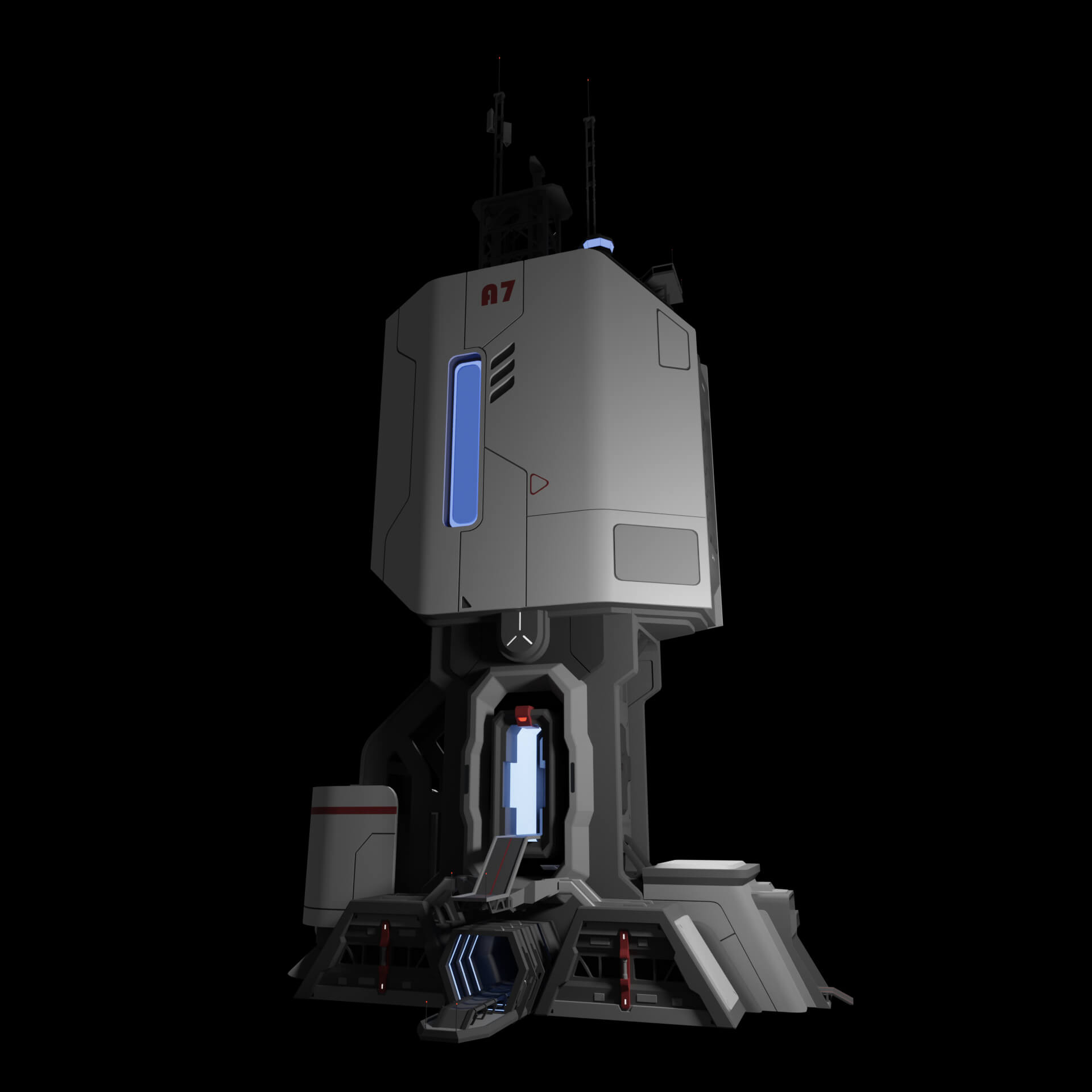 Sci-Fi Tower Building 3D Model by ennuishao