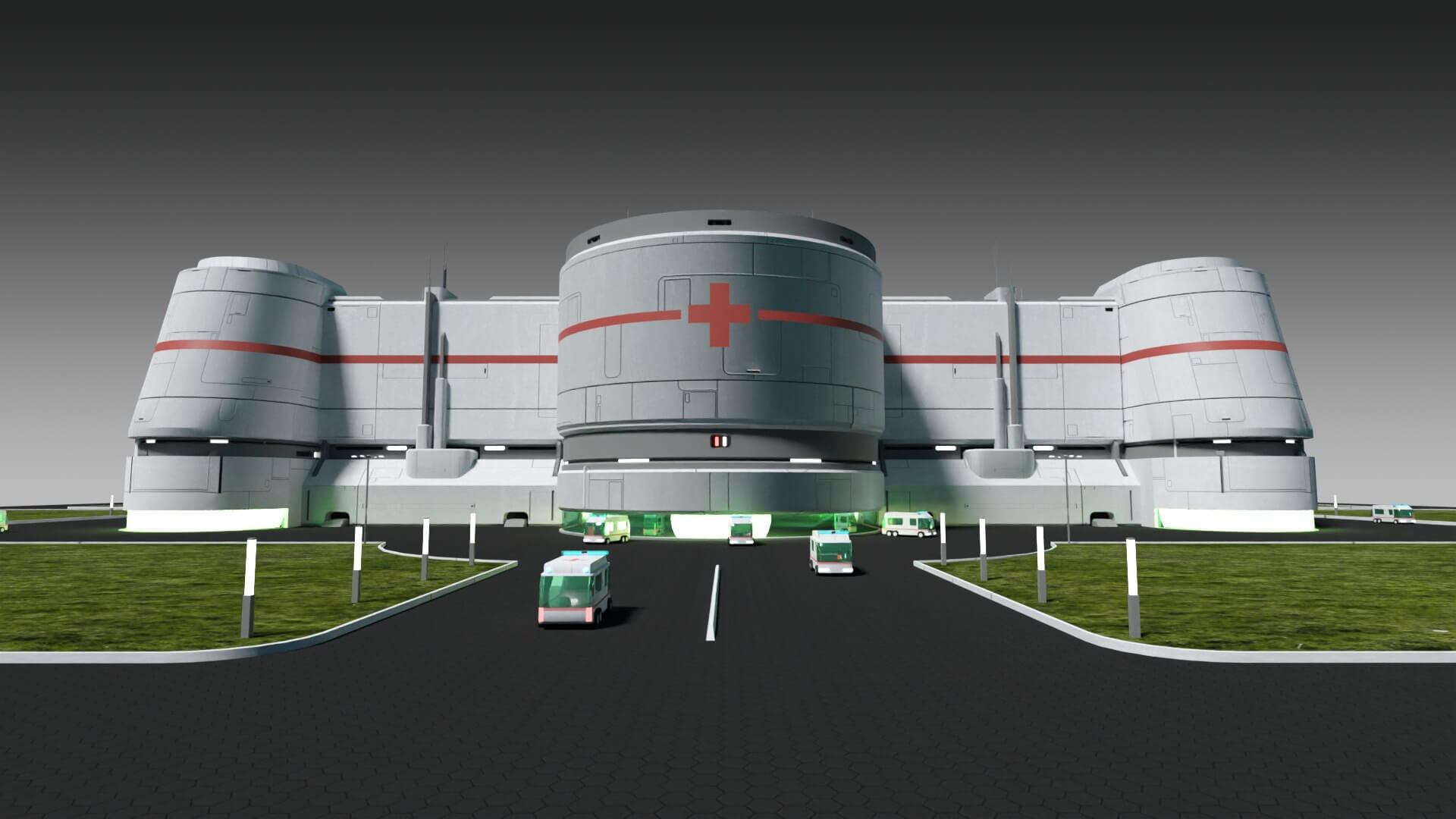 Science Fictional Hospital - 3D Model by ennuishao