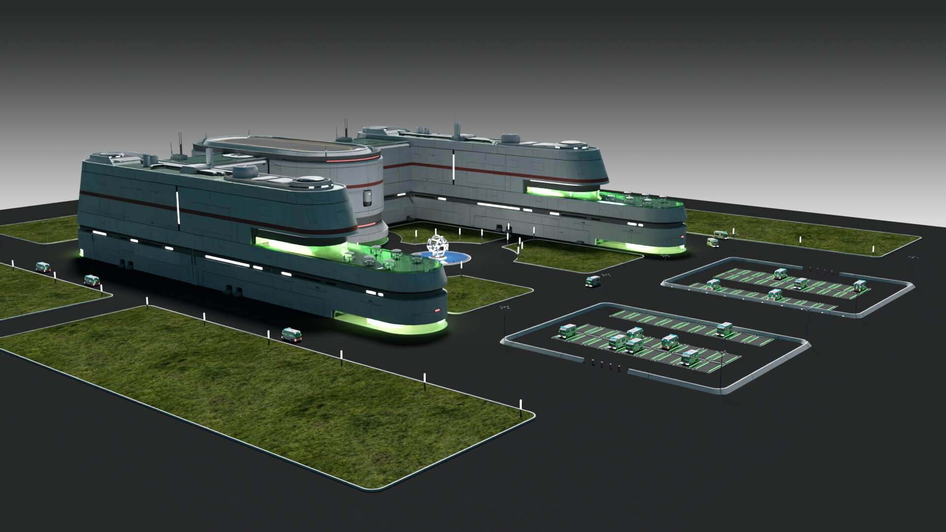 Science Fictional Hospital - 3D Model by ennuishao