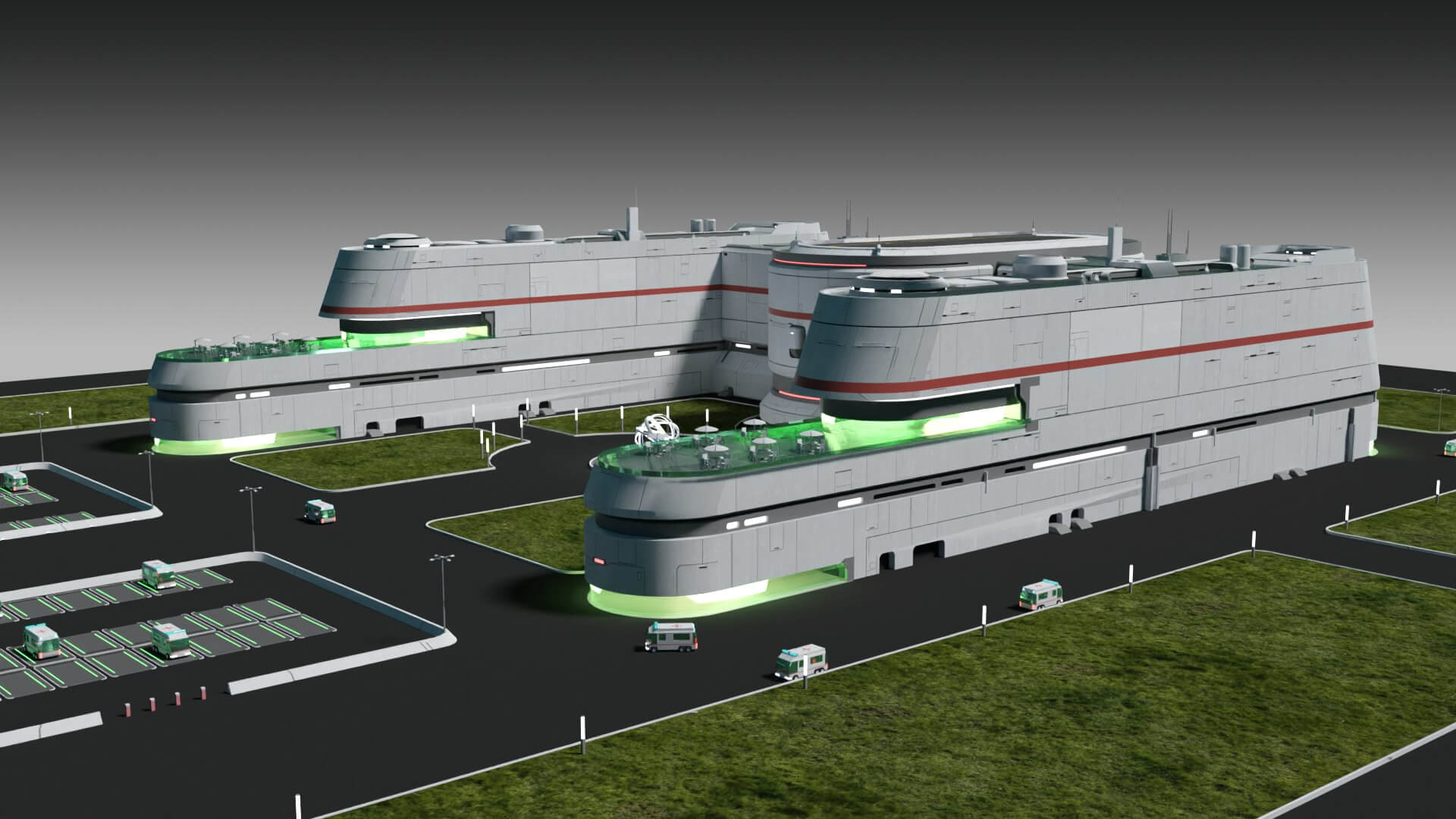 Science Fictional Hospital - 3D Model by ennuishao