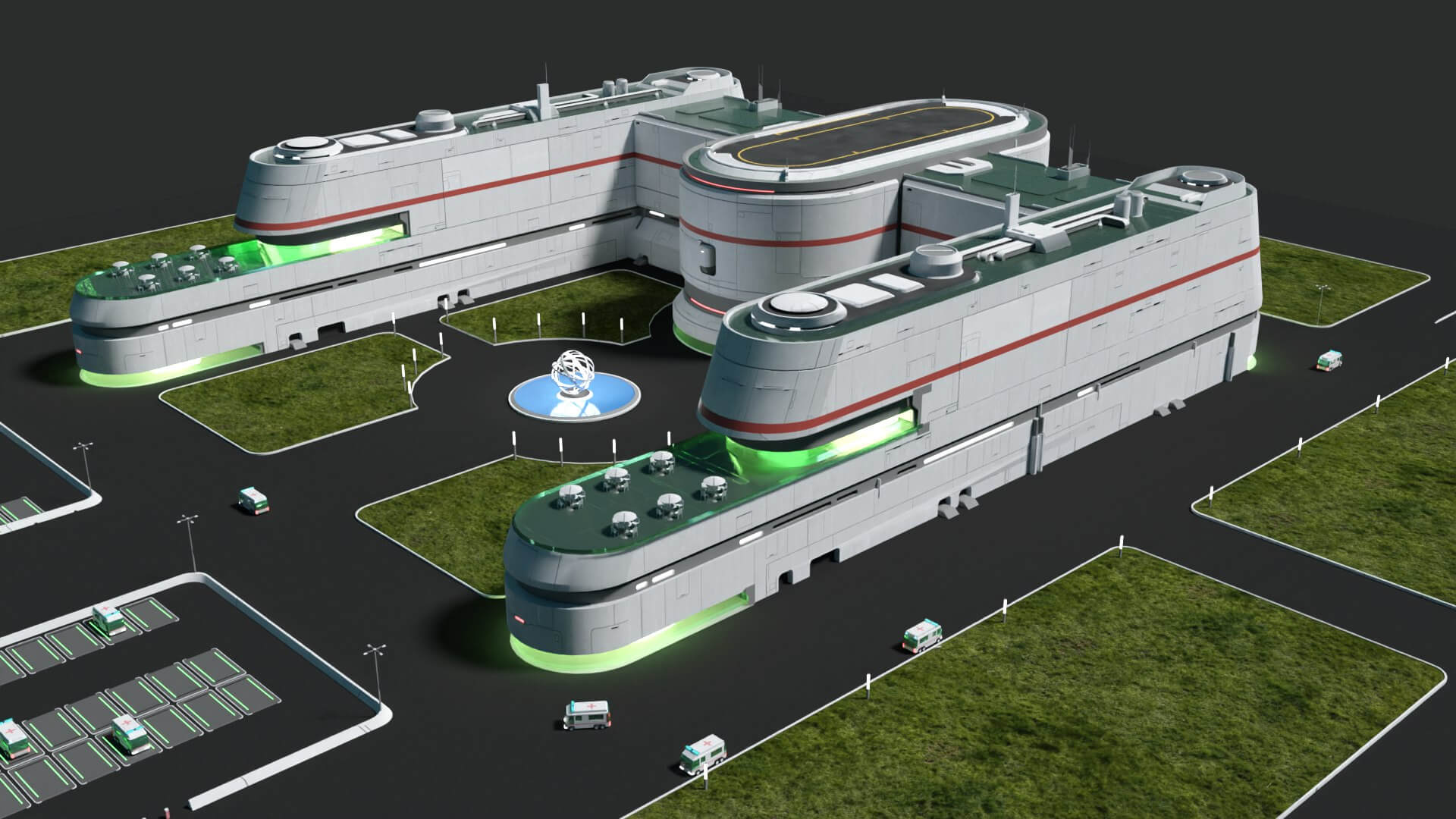 Science Fictional Hospital - 3D Model by ennuishao