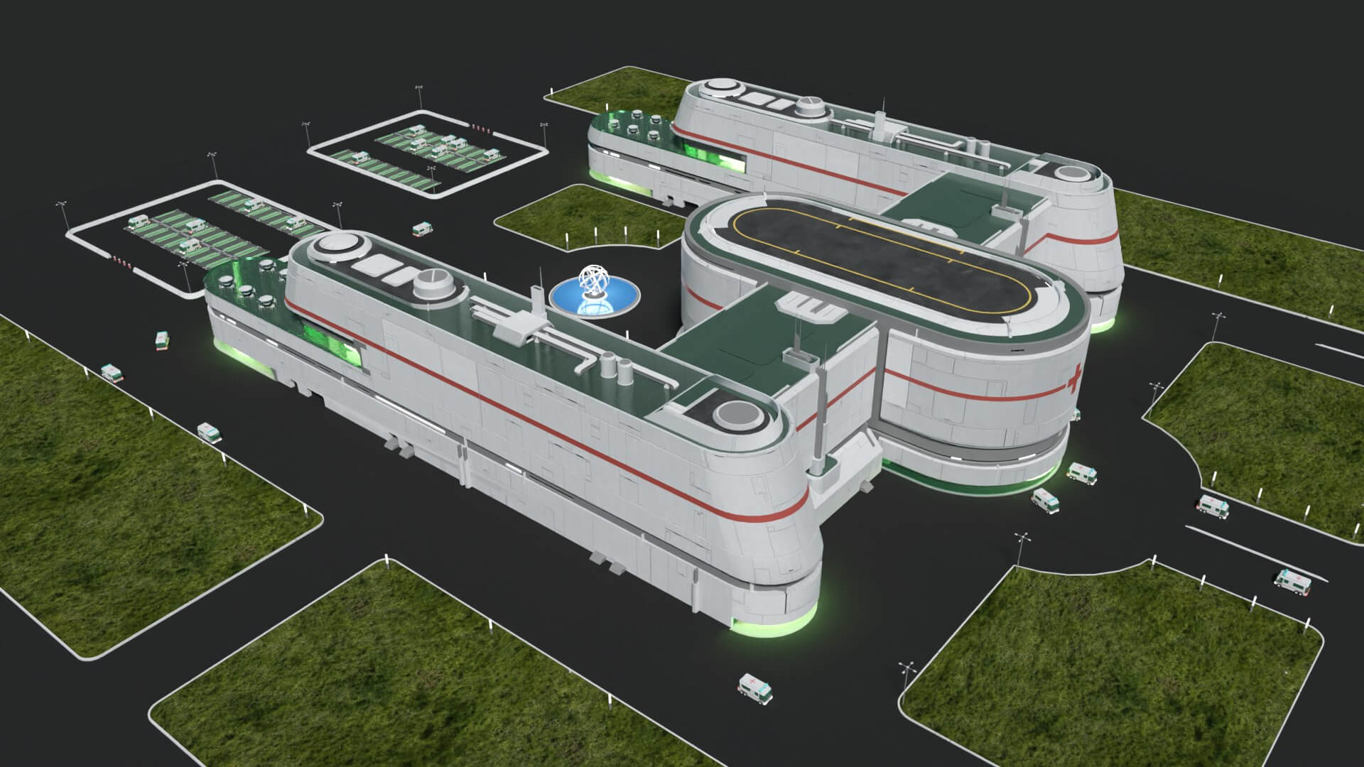 Science Fictional Hospital - 3D Model by ennuishao