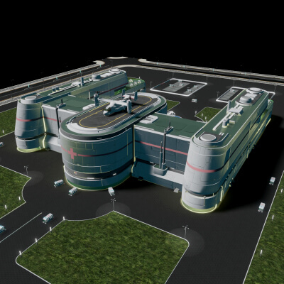 Science Fictional Hospital - 3D Model by ennuishao