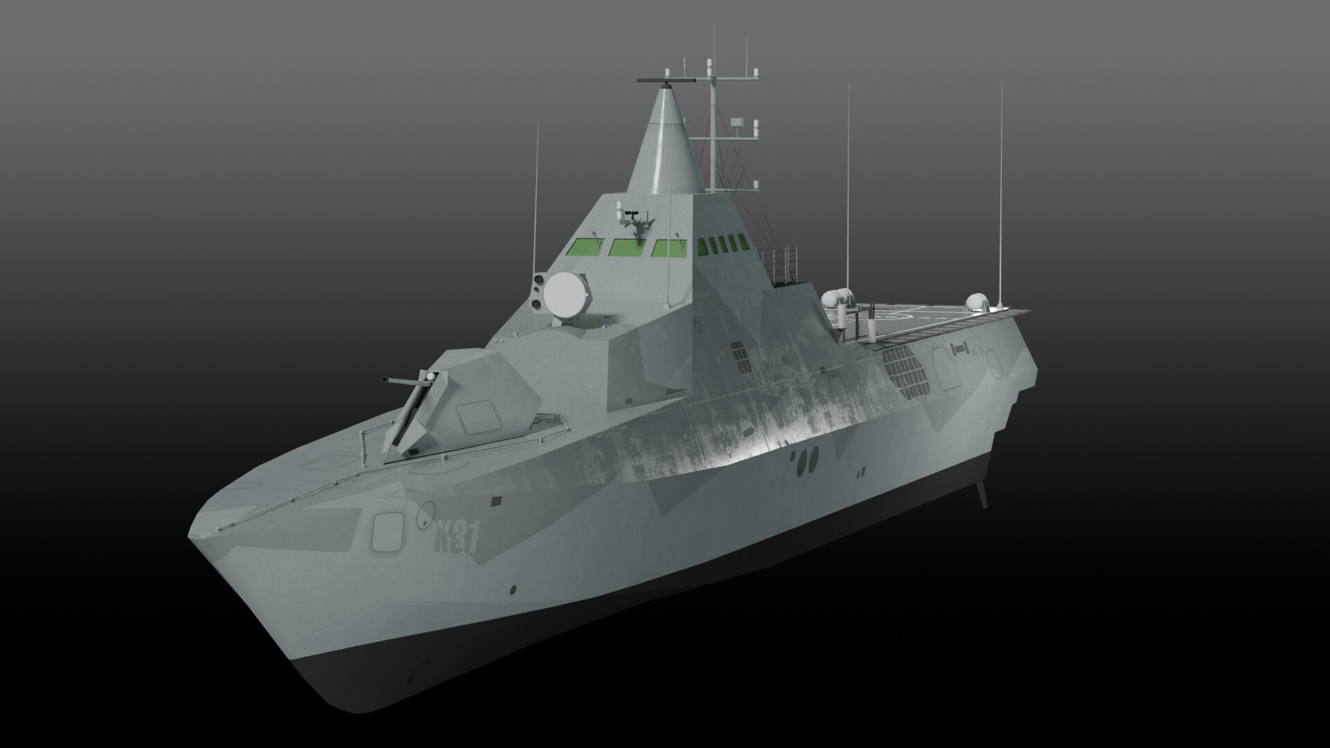Visby Class Corvette - 3D Model by ennuishao
