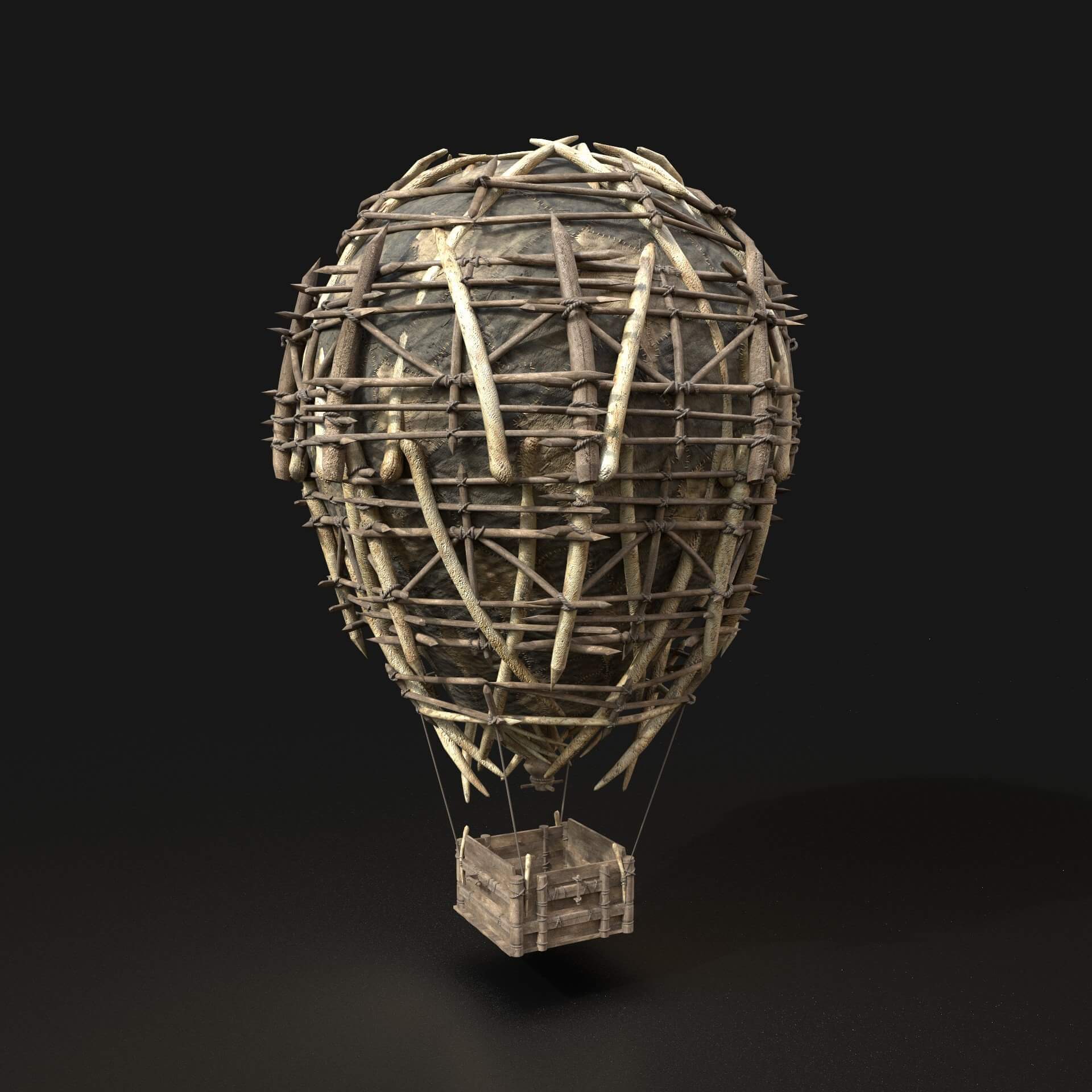 Medieval War Balloon Airship - 3D Model by Enterables