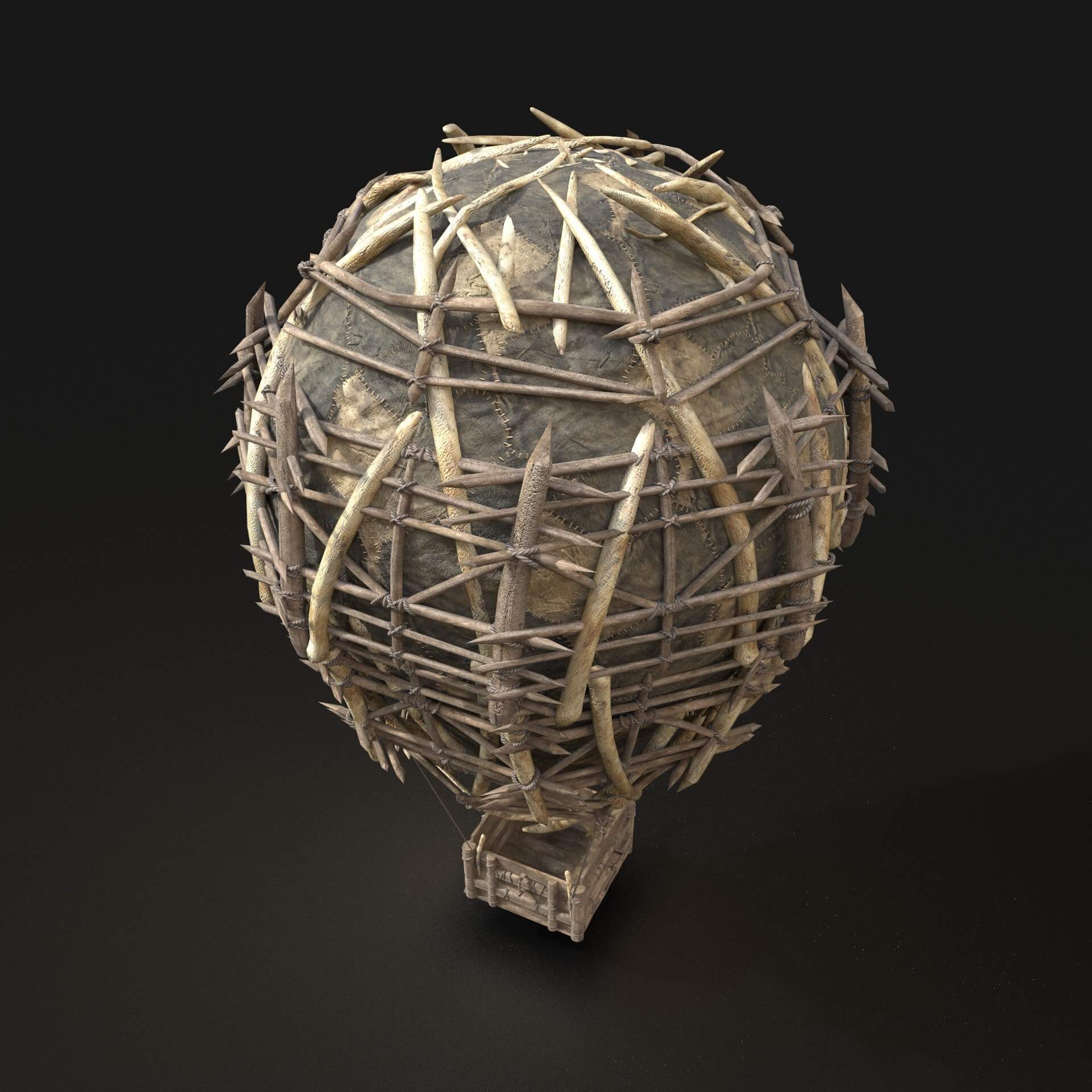Medieval War Balloon Airship - 3D Model by Enterables