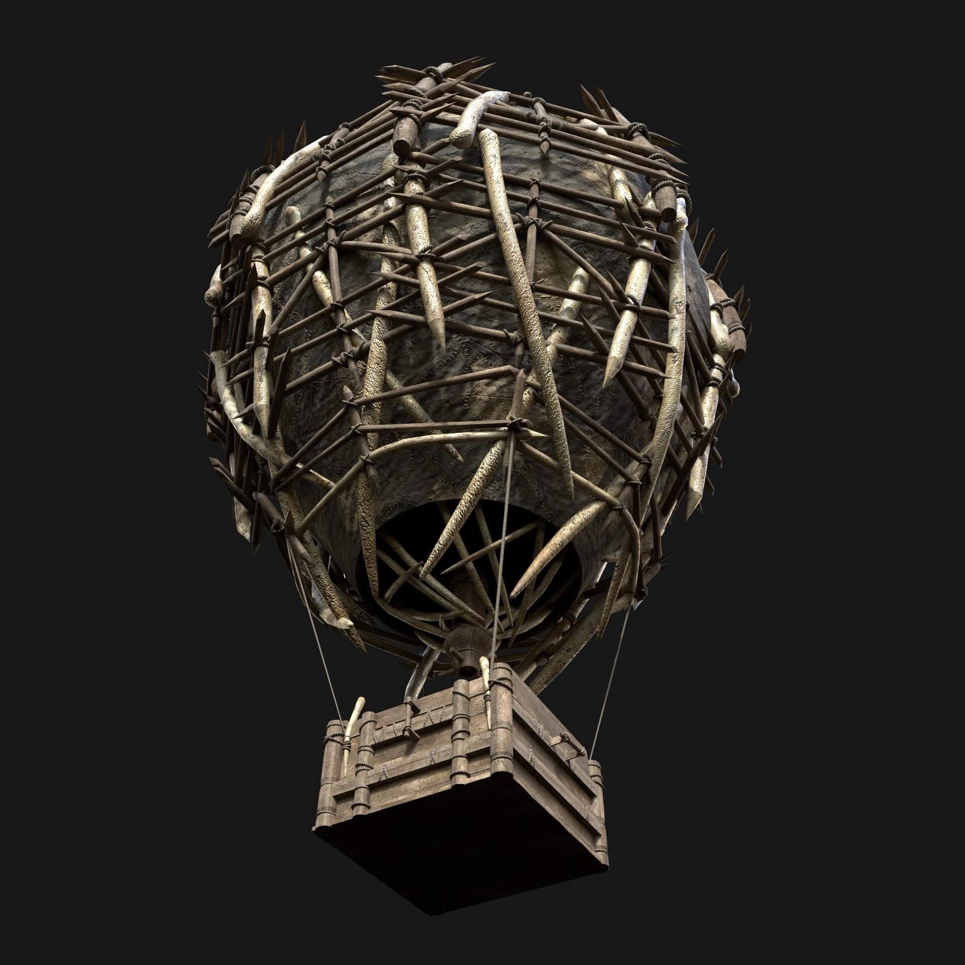 Medieval War Balloon Airship - 3D Model by Enterables