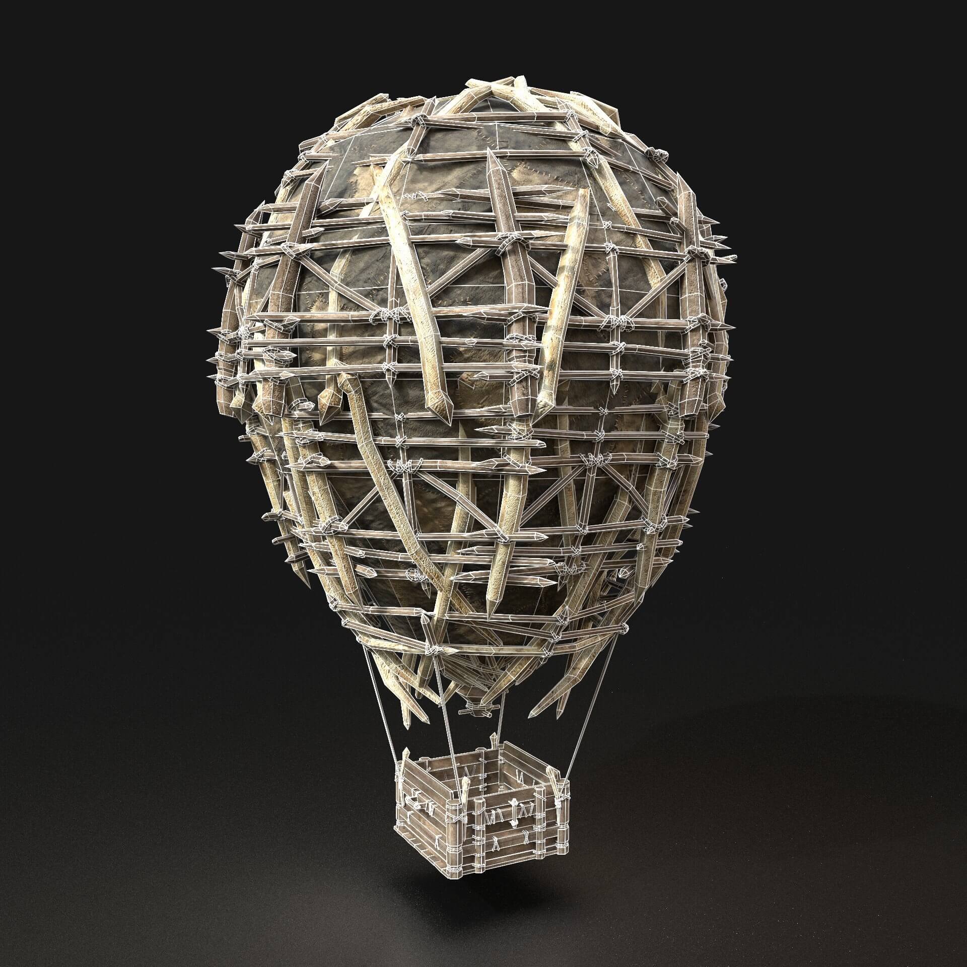 Medieval War Balloon Airship - 3D Model by Enterables
