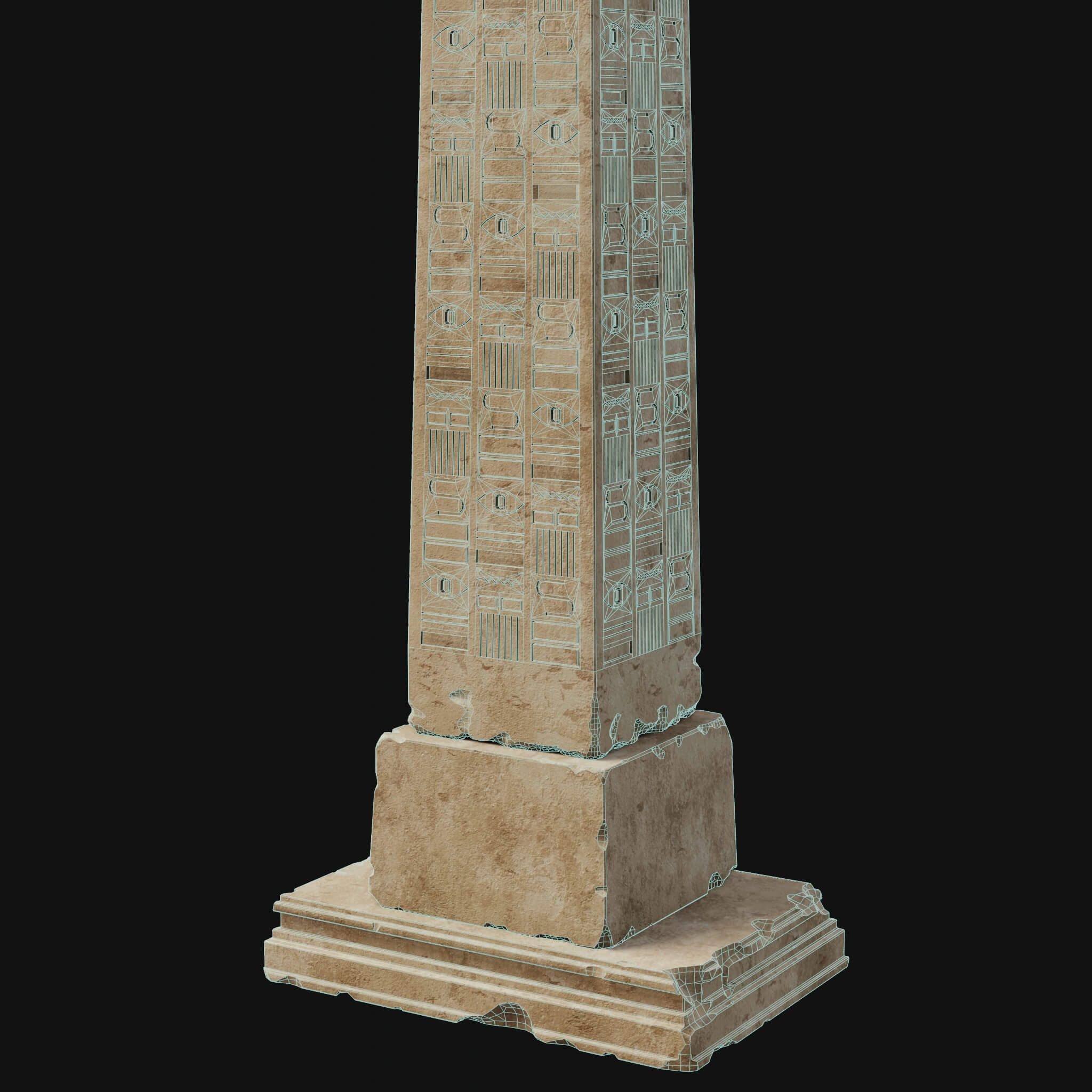 Ancient Monument Statue Column Collection - 3D Model by Enterables